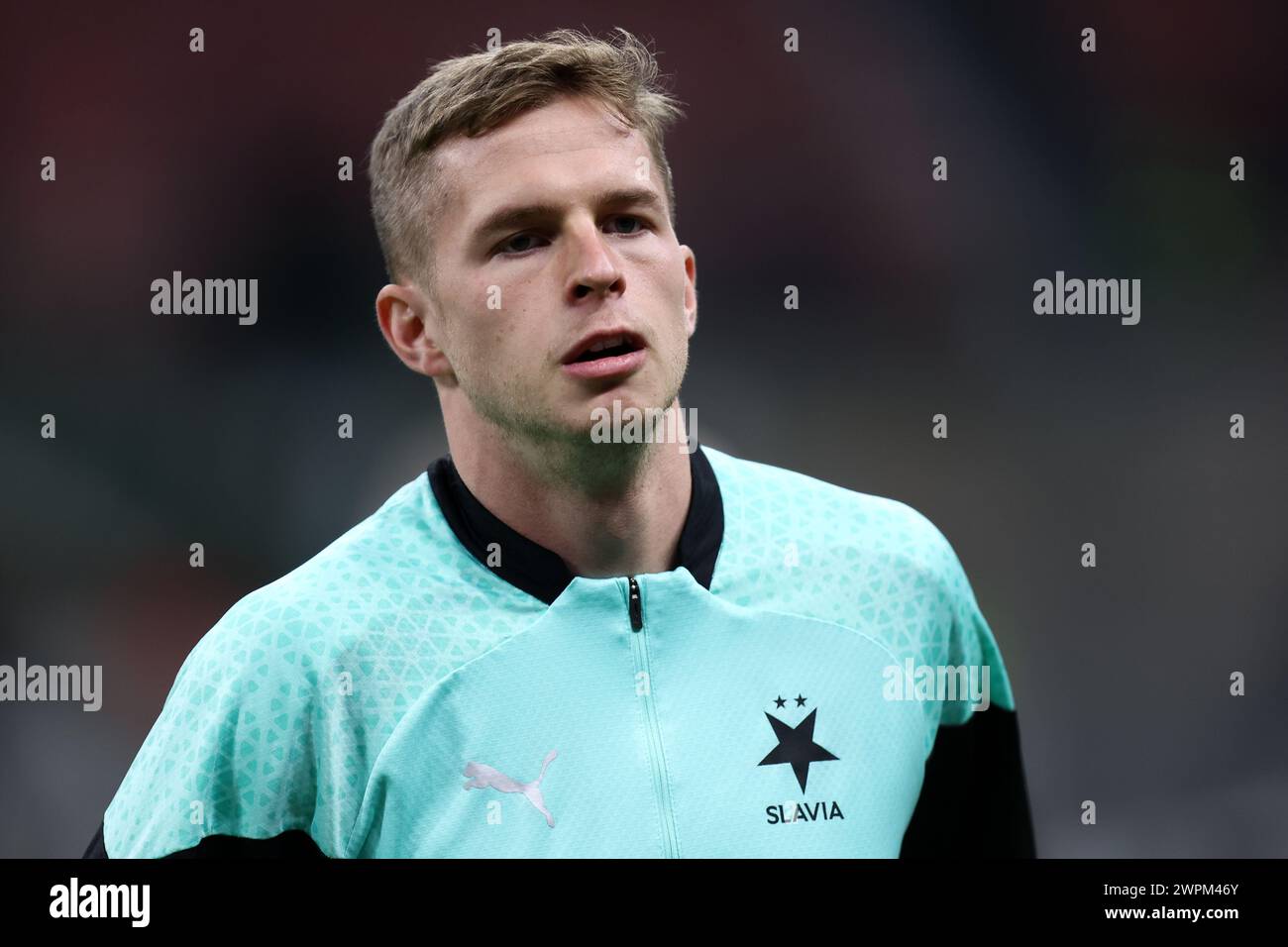 Milano, Italy. 07th Mar, 2024. David Zima of SK Slavia Praha during ...