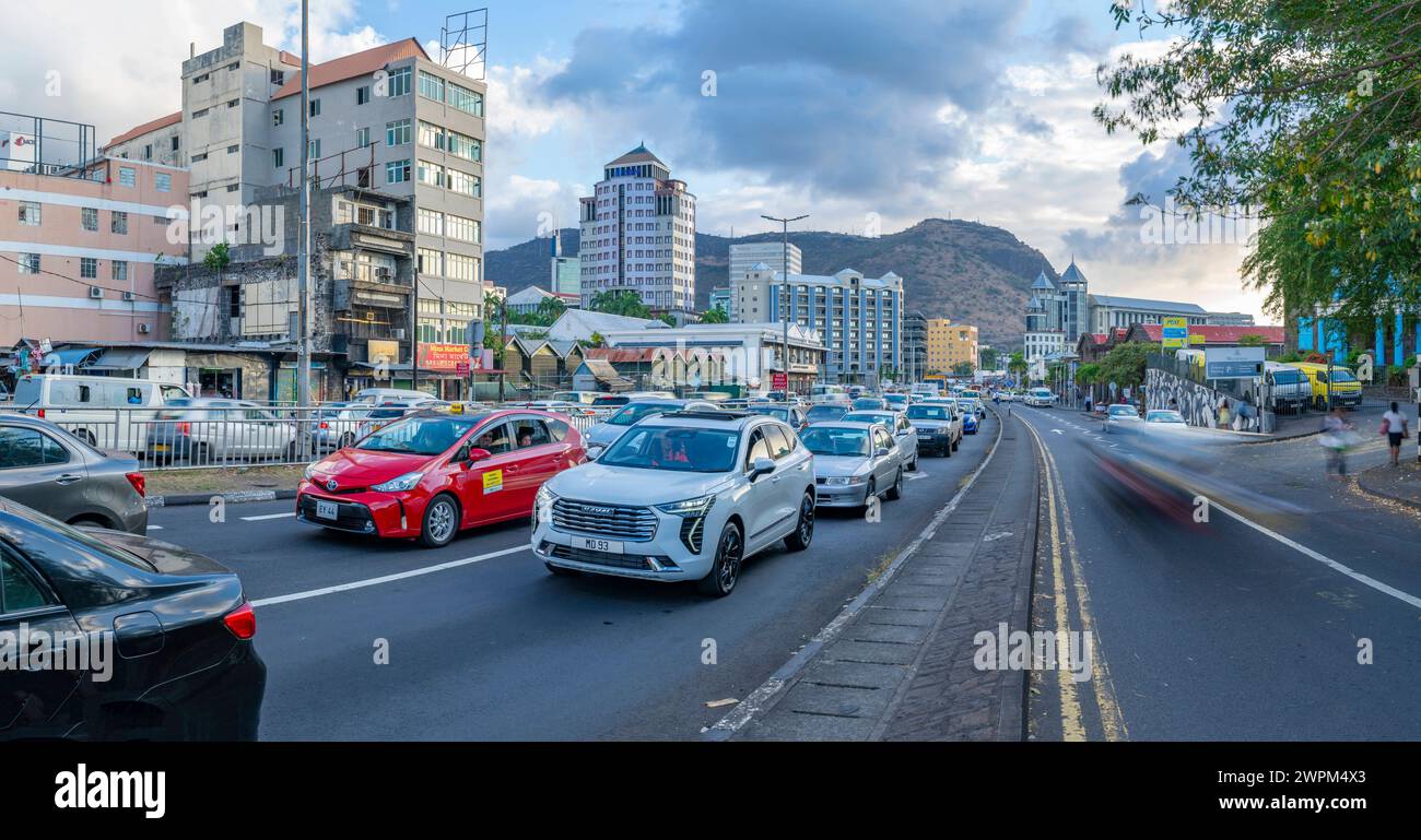 View of buildings and traffic in Port Louis, Port Louis, Mauritius ...