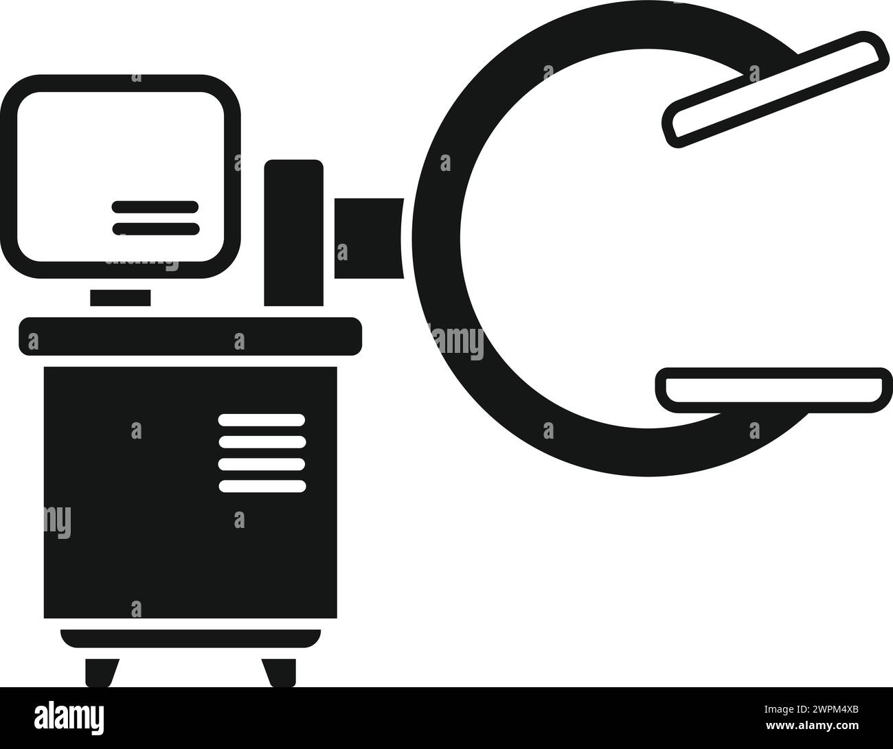 Medical modern examination icon simple vector. Xray device. Person scan ...