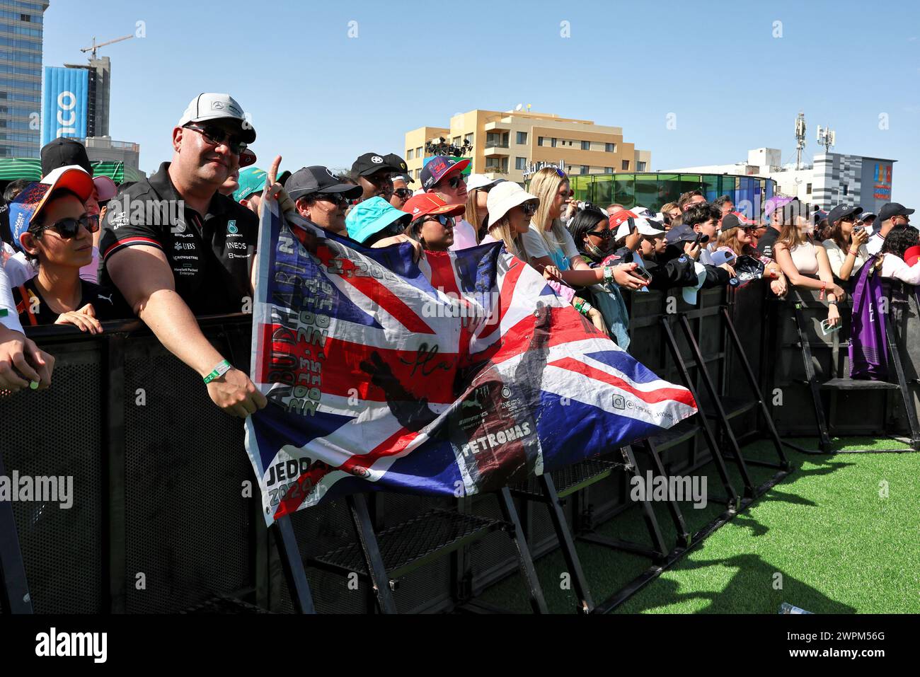 Jeddah, Saudi Arabia. 08th Mar, 2024. Circuit atmosphere - fans at the ...