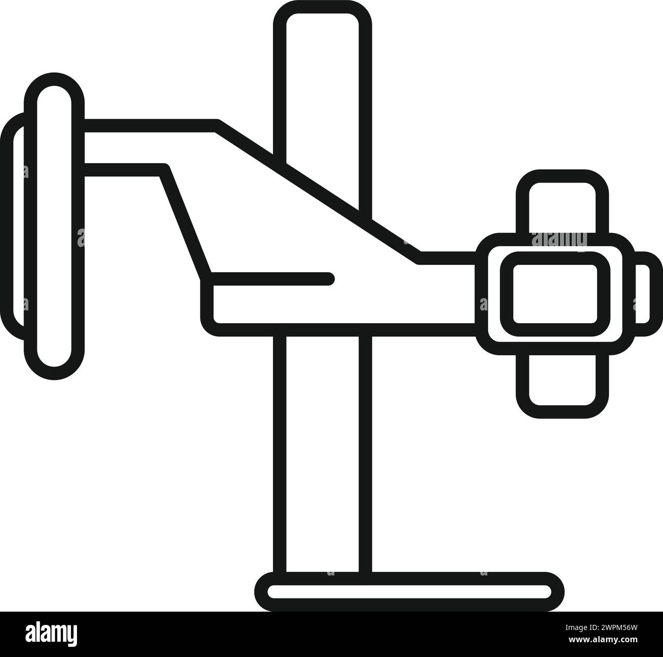 Xray equipment icon outline vector. Human machine person. Thorax beam ...