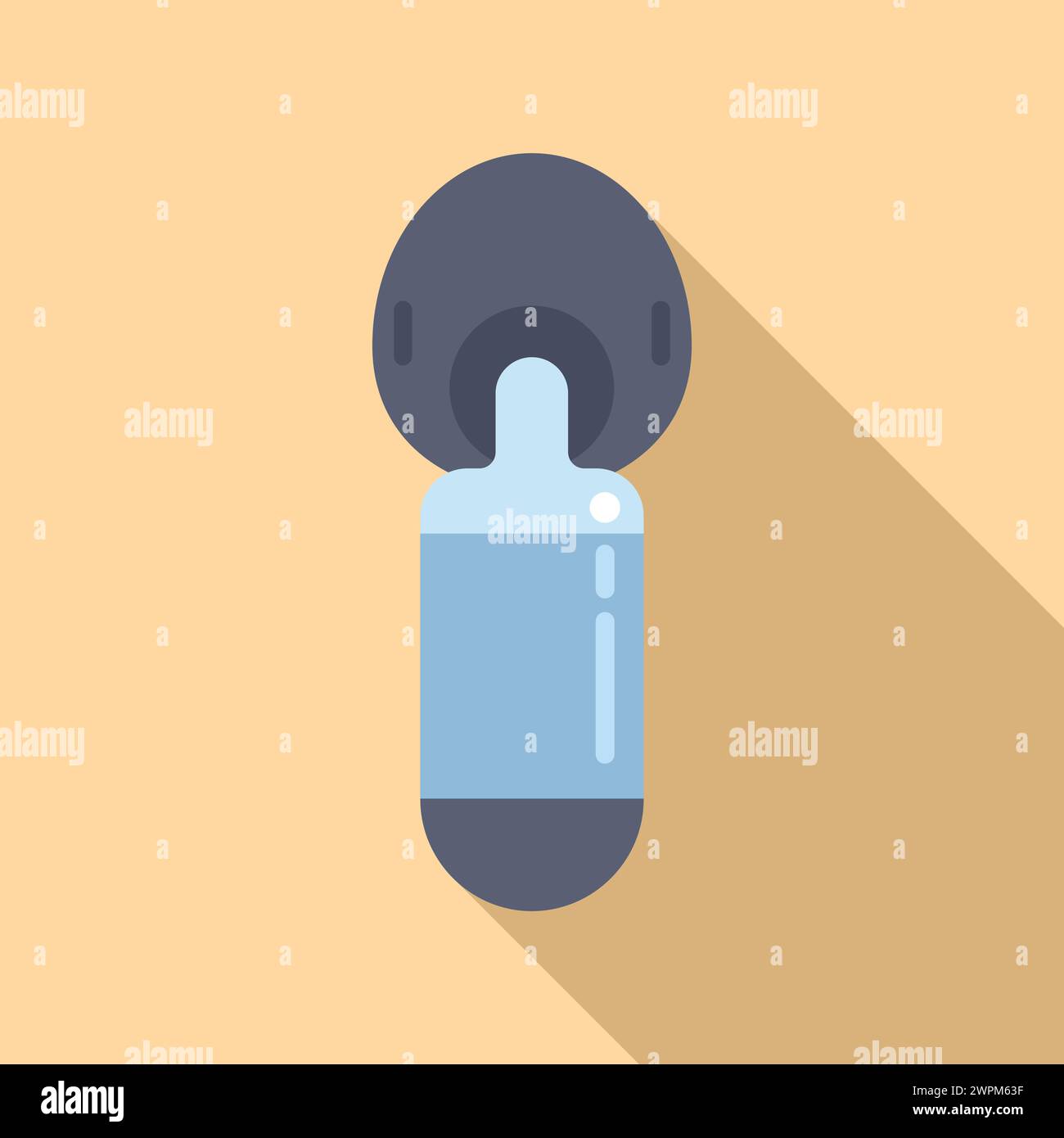 Portable oxygen concentrator icon flat vector. Air clinic device. Home ...