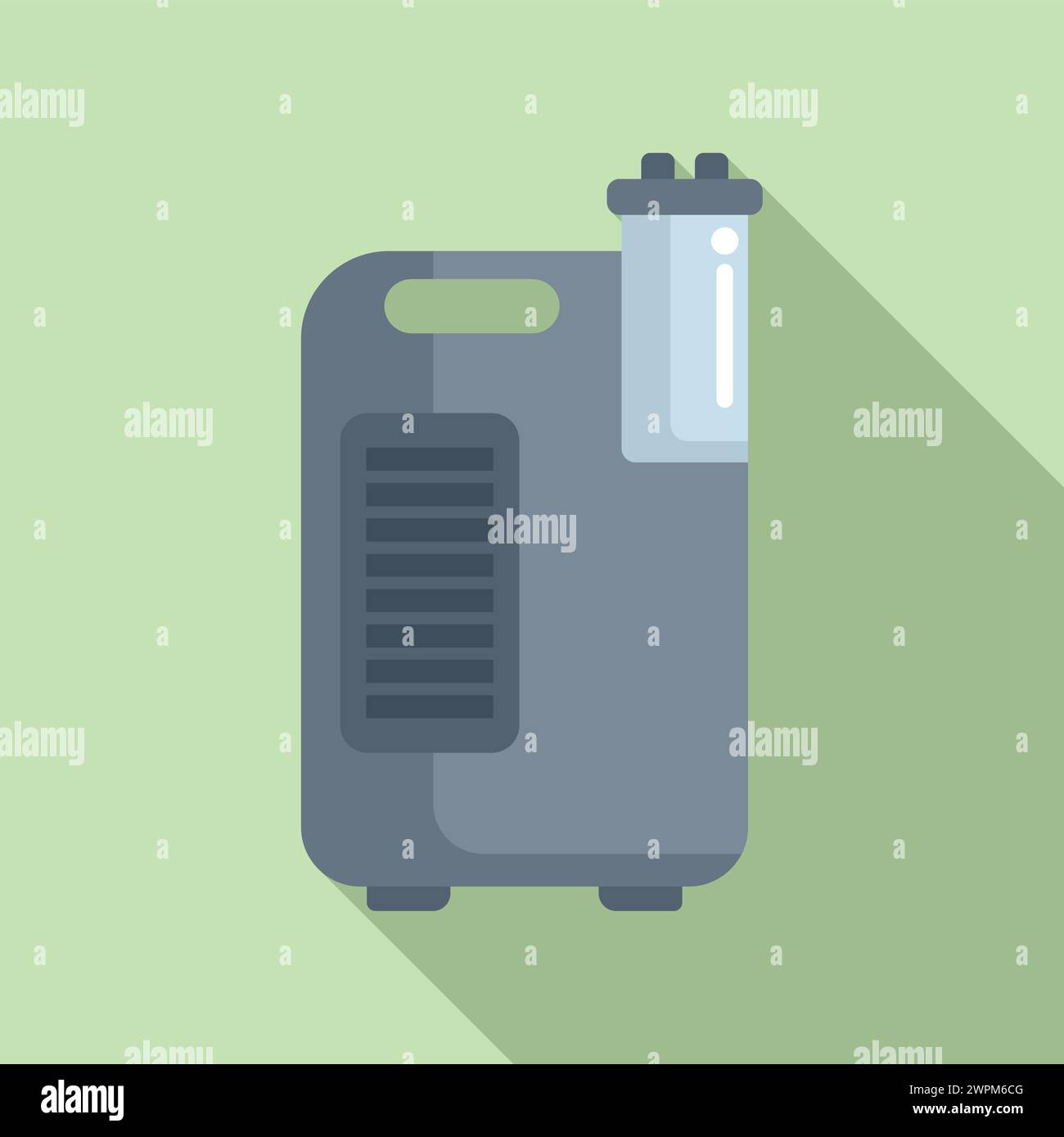 Home oxygen concentrator icon flat vector. Therapy flow. Ailment mobile ...