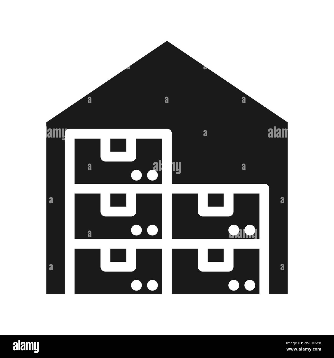 Warehouse building symbol Black and White Stock Photos & Images - Alamy