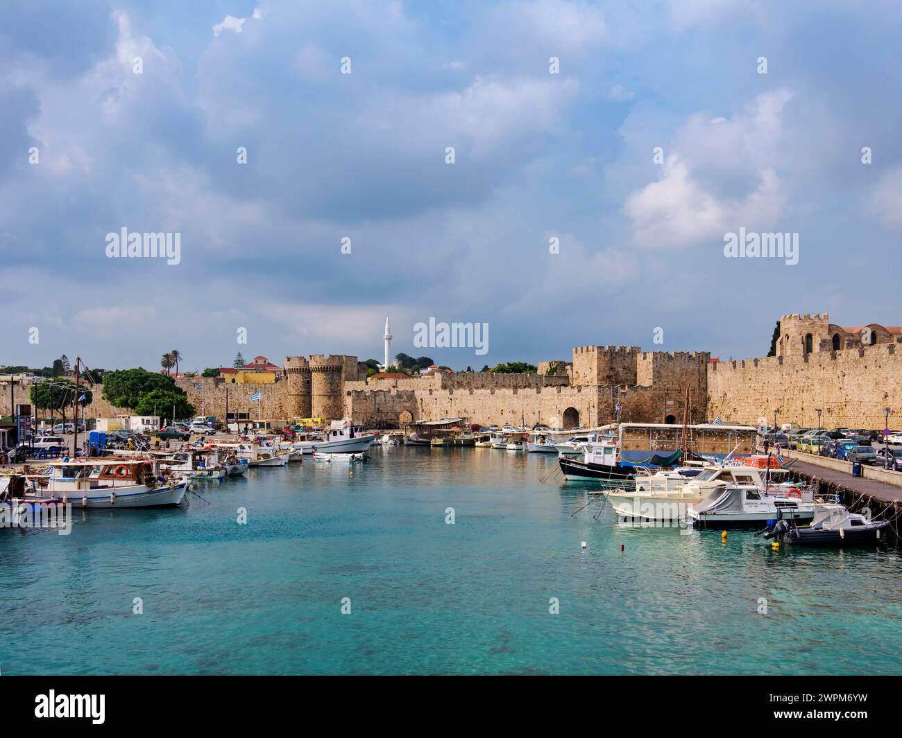 Kolona Harbour, Medieval Old Town, Rhodes City, Rhodes Island ...