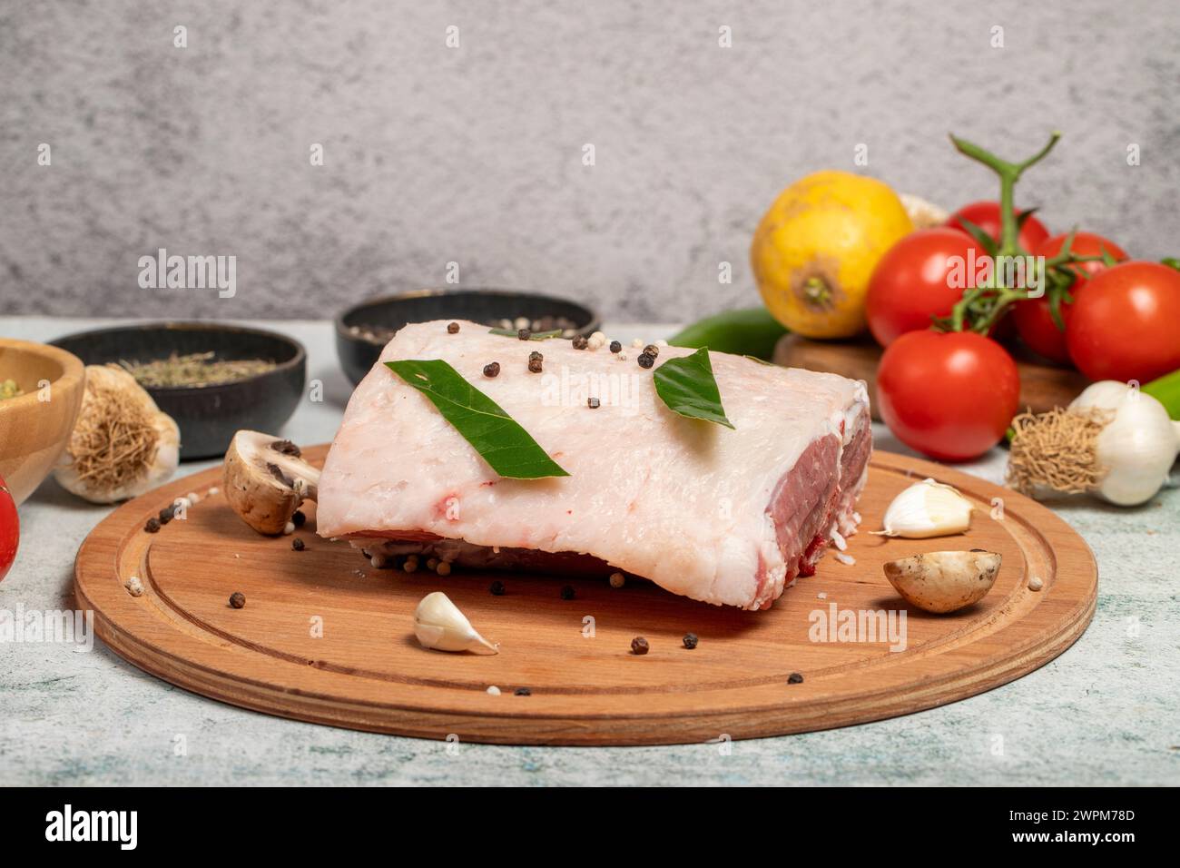 Boneless lamb back meat. Butcher products. Lamb back fillet meat on ...