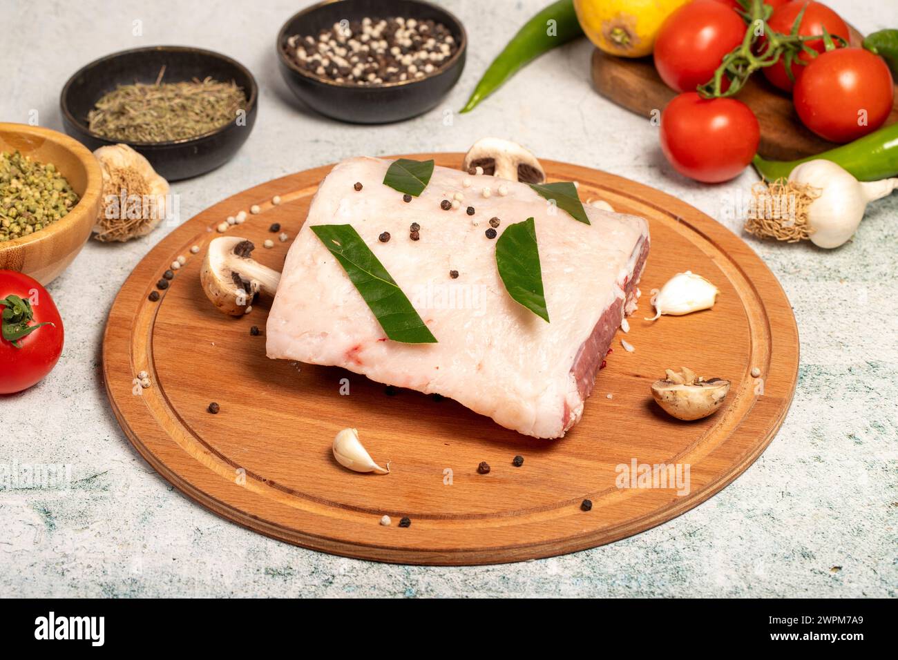 Boneless lamb back meat. Butcher products. Lamb back fillet meat on ...