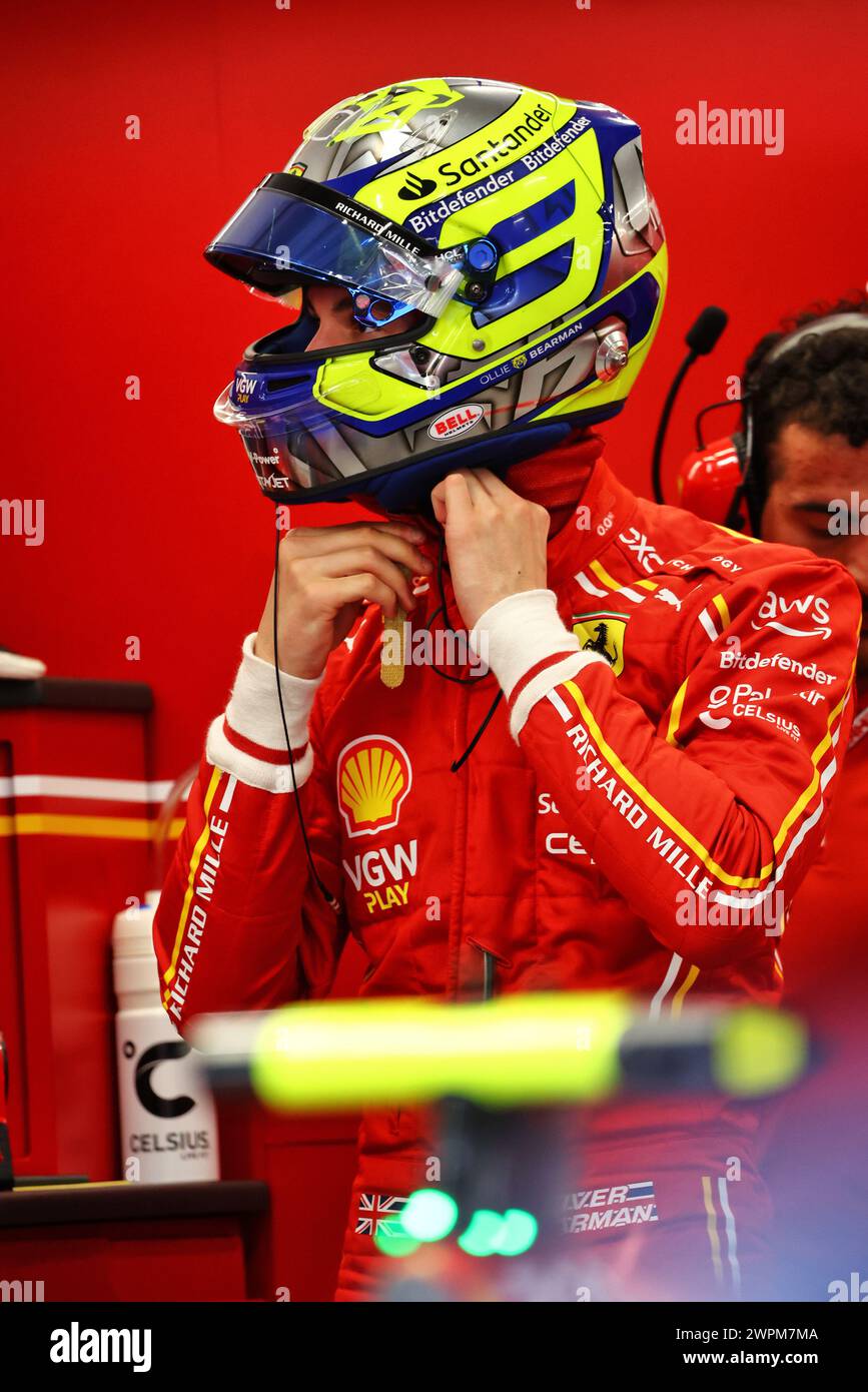 Jeddah, Saudi Arabia. 08th Mar, 2024. Oliver Bearman (GBR) Ferrari ...