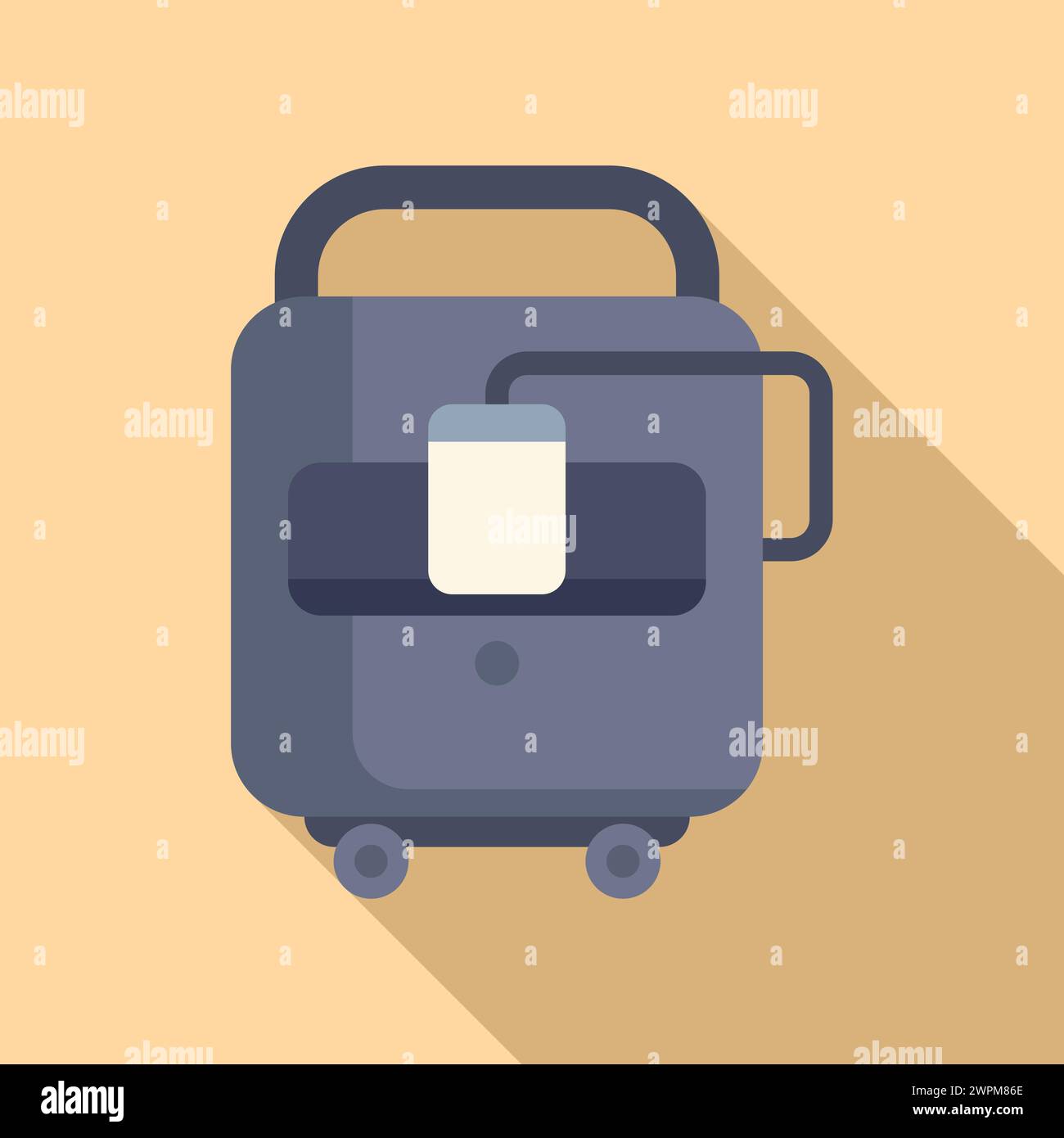 Canister oxygen concentrator icon flat vector. Mobile breathing. Health ...