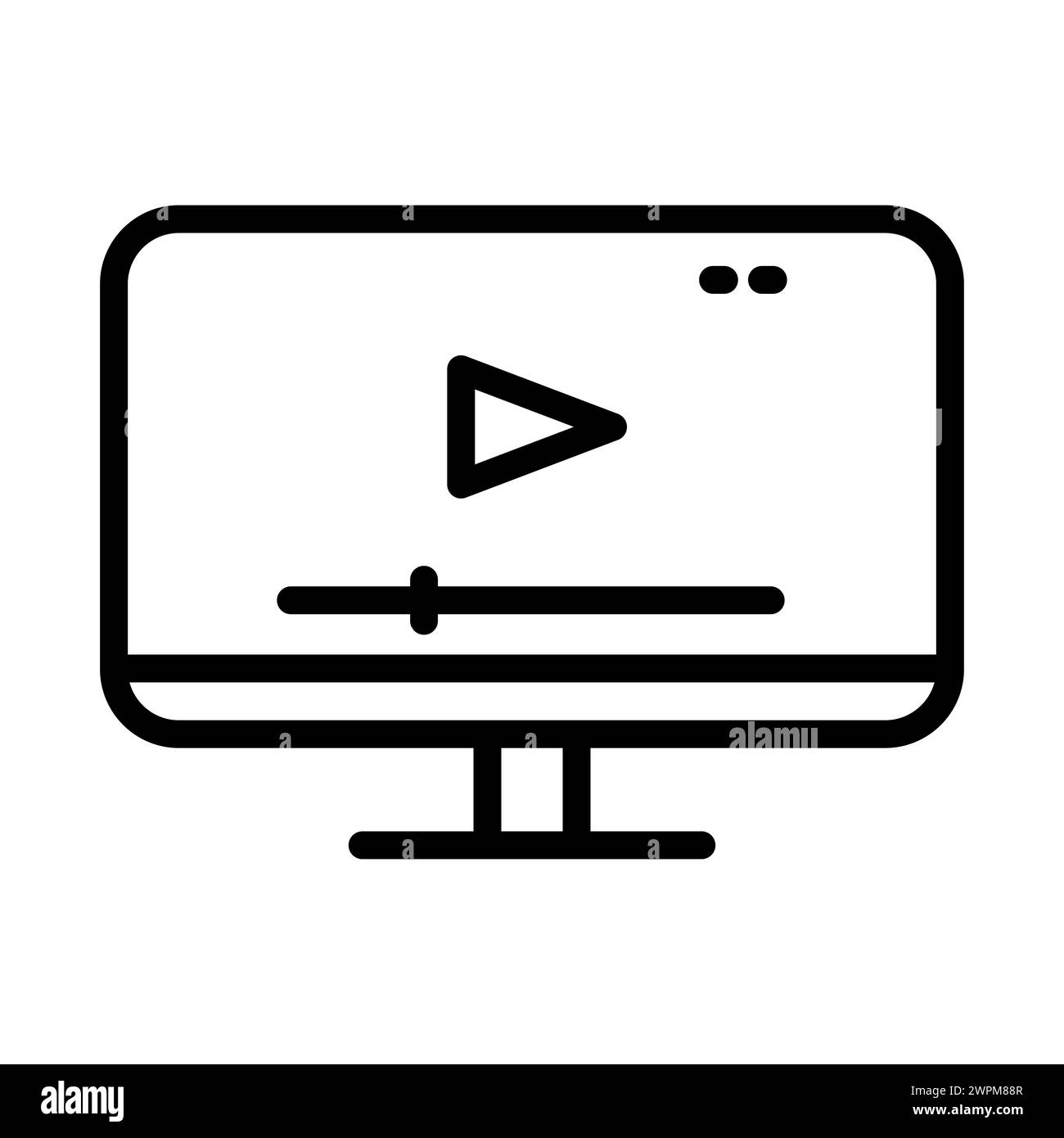 video player on monitor outline vector icon Stock Vector Image & Art ...