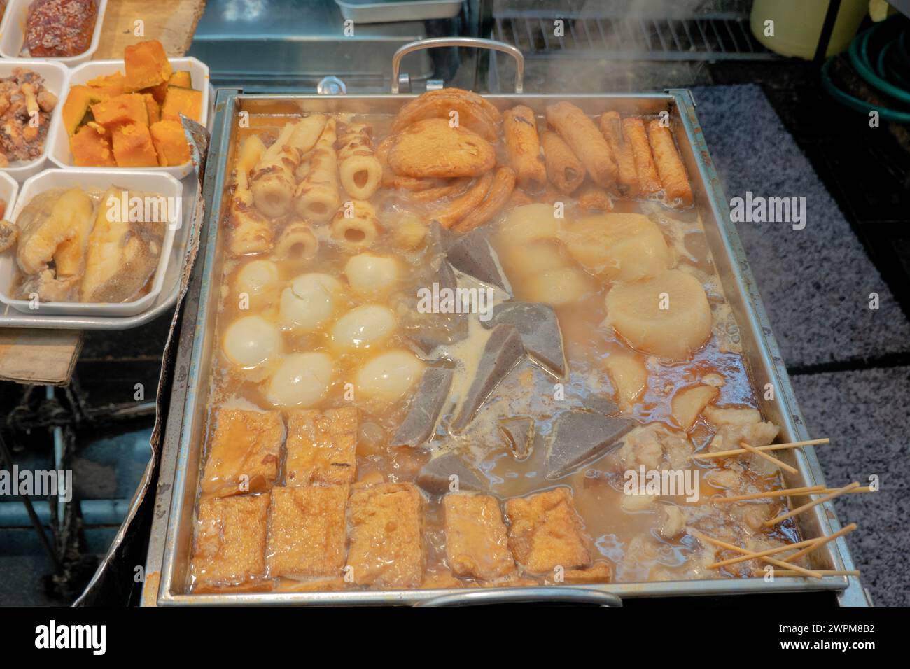 Oden for sale at the Kuromon Ichiba Market, Osaka, Japan Stock Photo ...