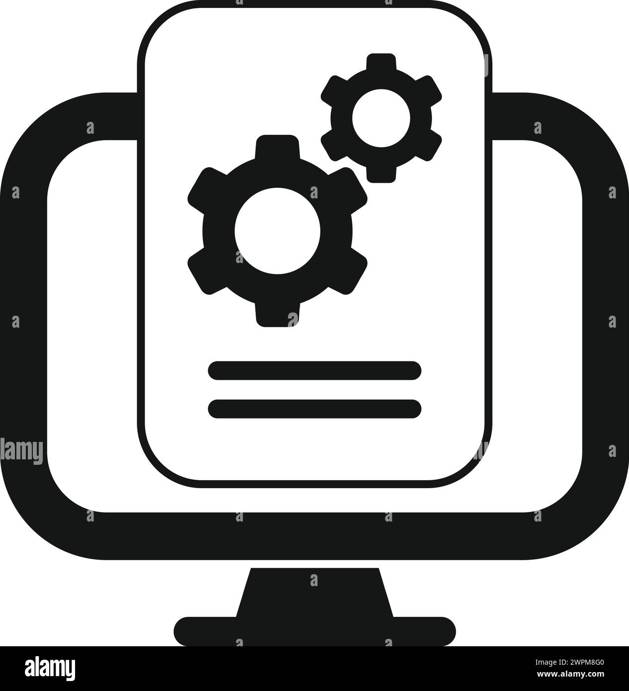 Gear Tech Monitor Overview Icon Simple Vector Sim Battery Data Boost
