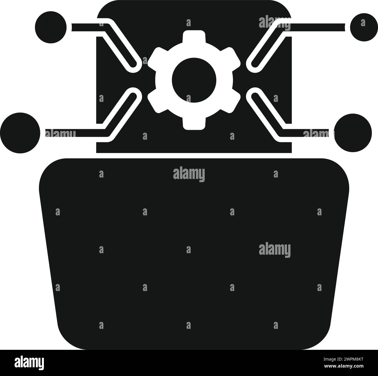 Folder tech specification icon simple vector. Technical overview. Dual memory function Stock ...