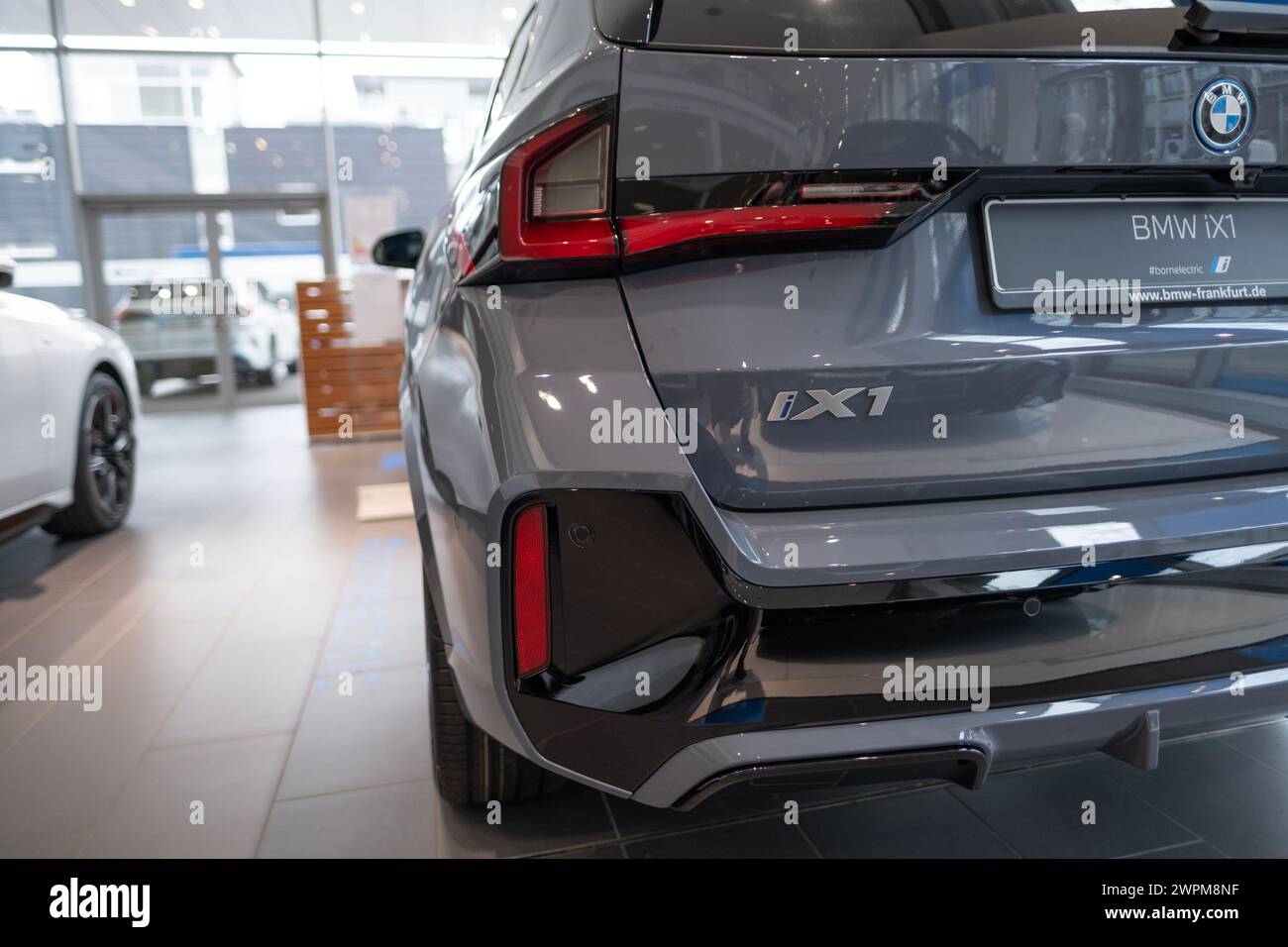 grey BMW iX1 mid-size electric SUV German manufacturer BMW AG, Powerful ...