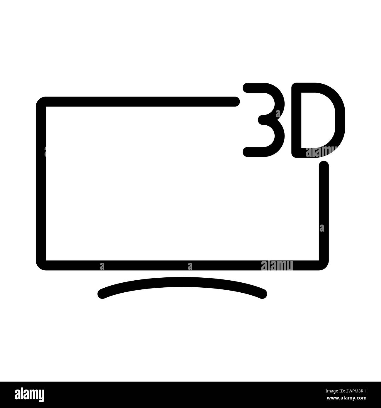 3d tv outline vector icon isolated Stock Vector Image & Art - Alamy