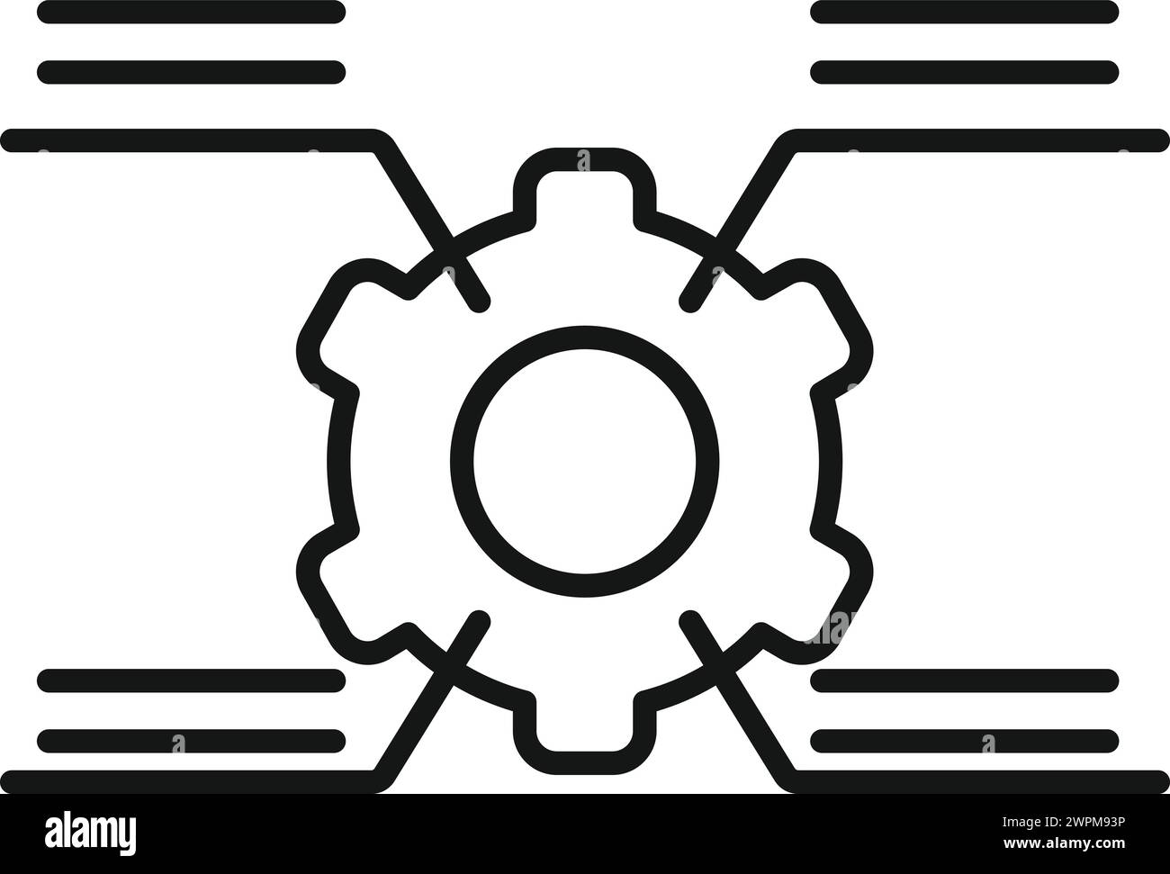 Cog tech cellular icon outline vector. Overview technical. Specification function Stock Vector ...