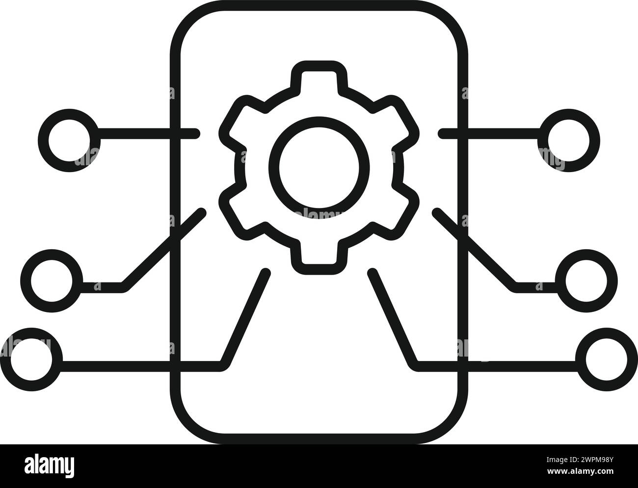 Cog Overview Icon Outline Vector Memory Dual Machine Cog Tech Storage