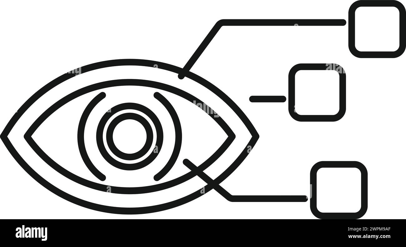 Eye tech overview icon outline vector. Breakdown solitary. Function cooperation Stock Vector ...