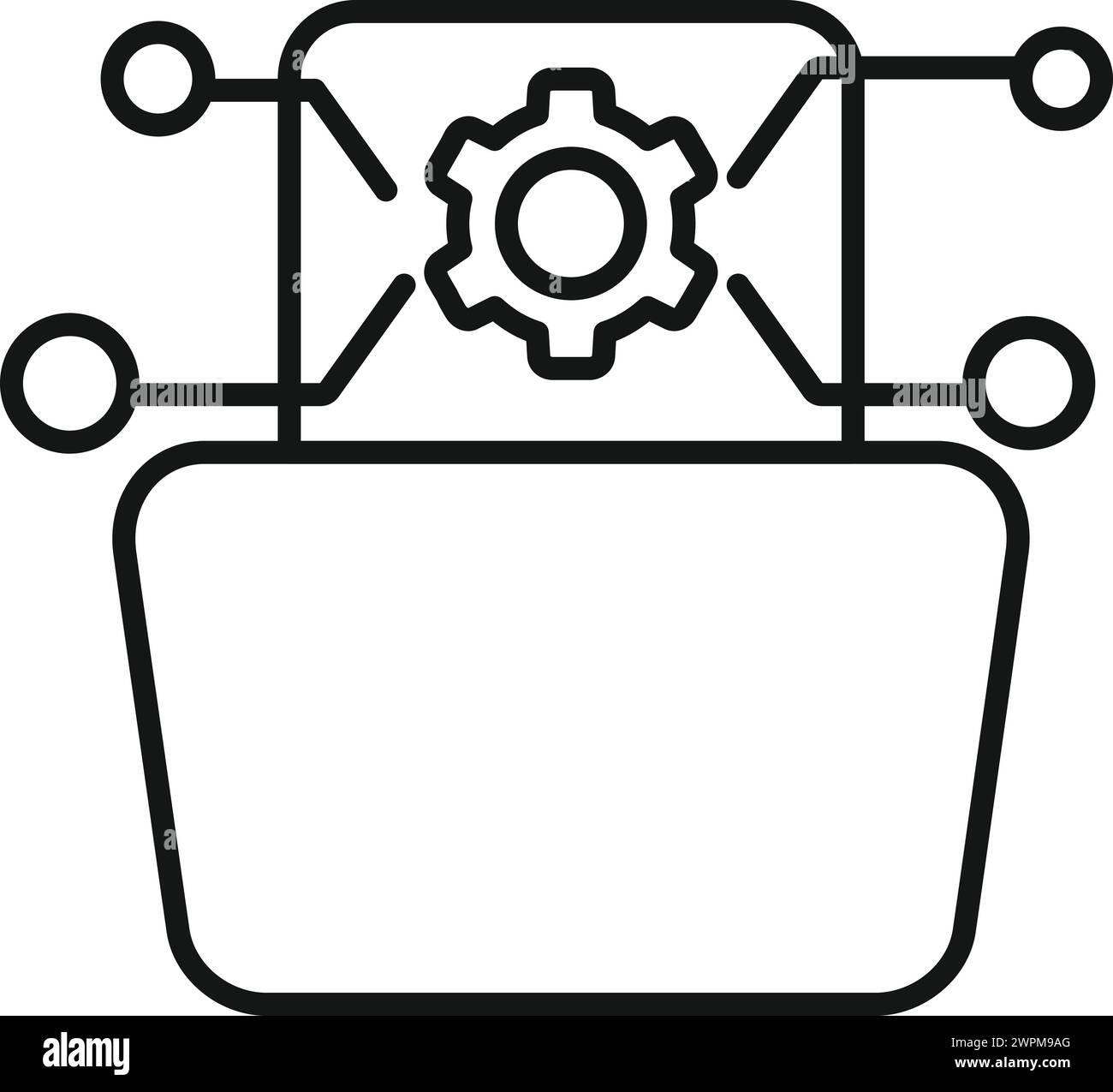 Folder tech specification icon outline vector. Technical overview. Dual memory function Stock ...