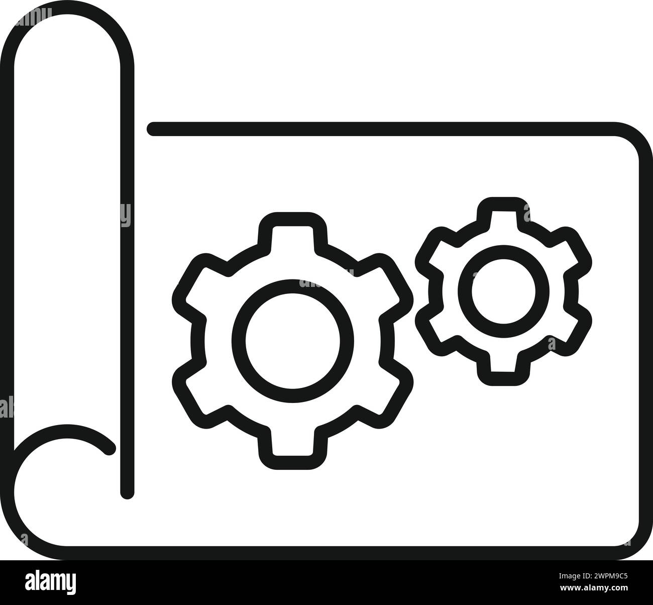 Solitary Tech Cog Icon Outline Vector Device Capacity Tech Storage