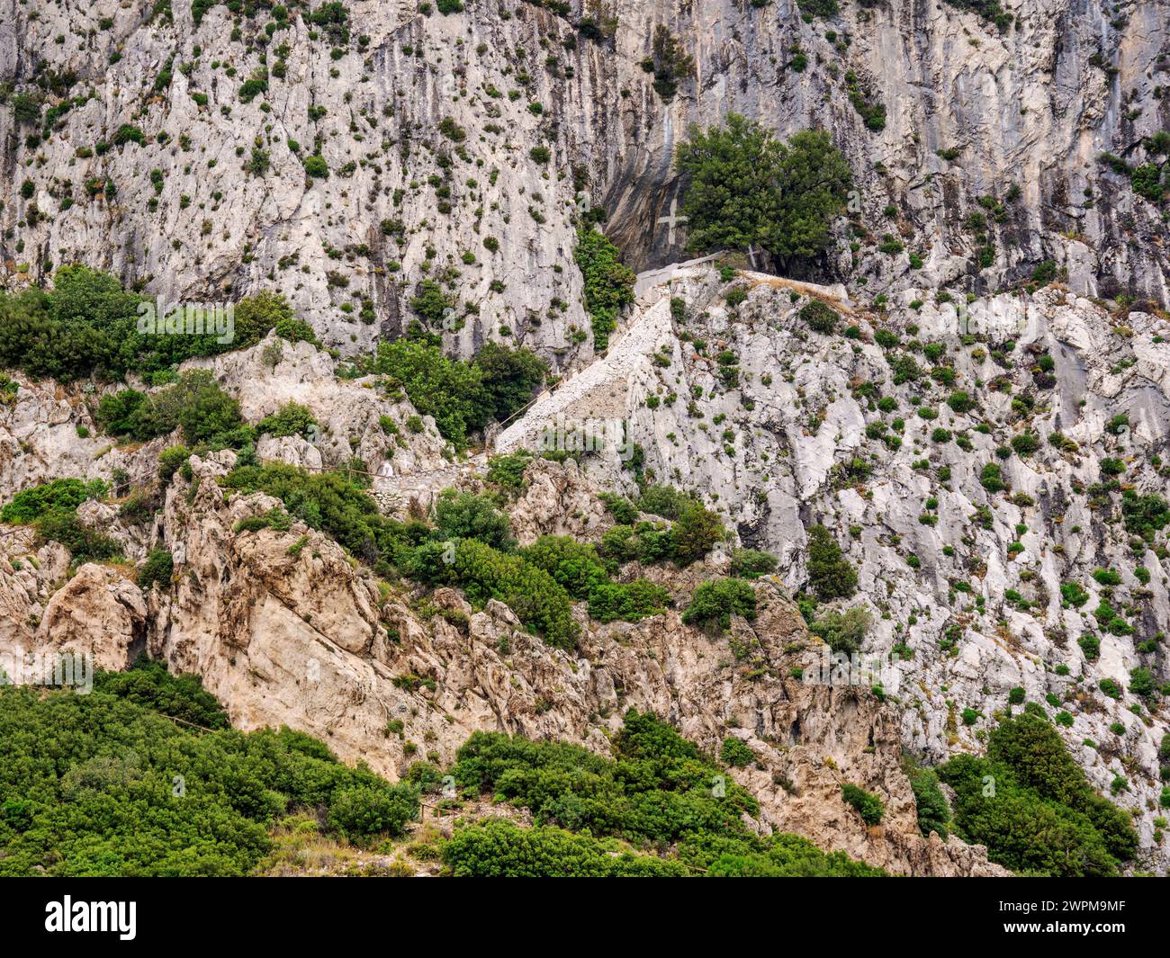 Stairway to The Cave of Pythagoras, Mount Kerkis, Samos Island, North ...