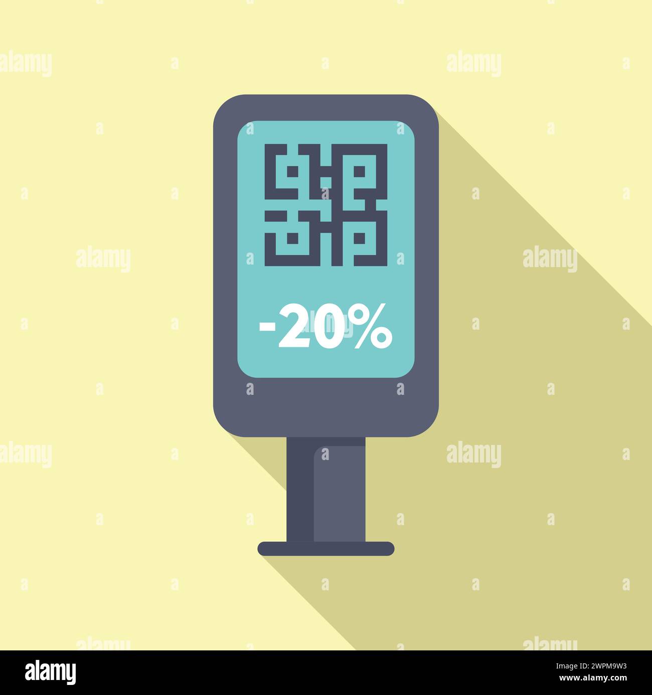 Sale street billboard icon flat vector. Reduction store. Ticket event ...