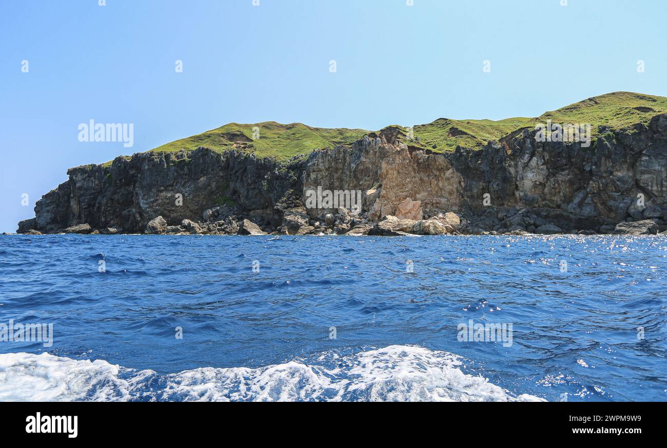 Batan, Philippines. Mar 8, 2024: Batanes cliffs provide natural defense ...