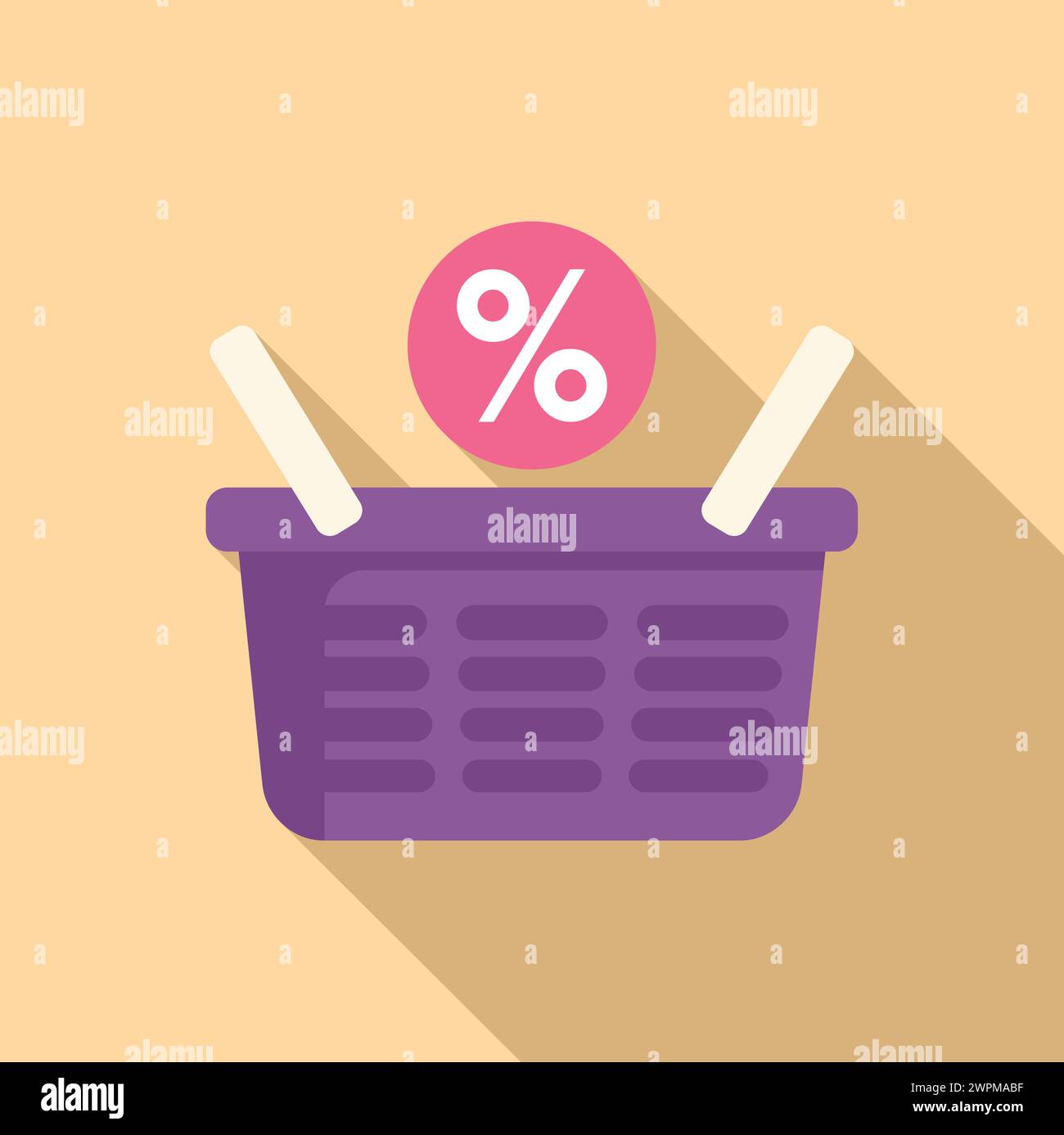 Sale market basket icon flat vector. Shop promotion image. Certificate ...