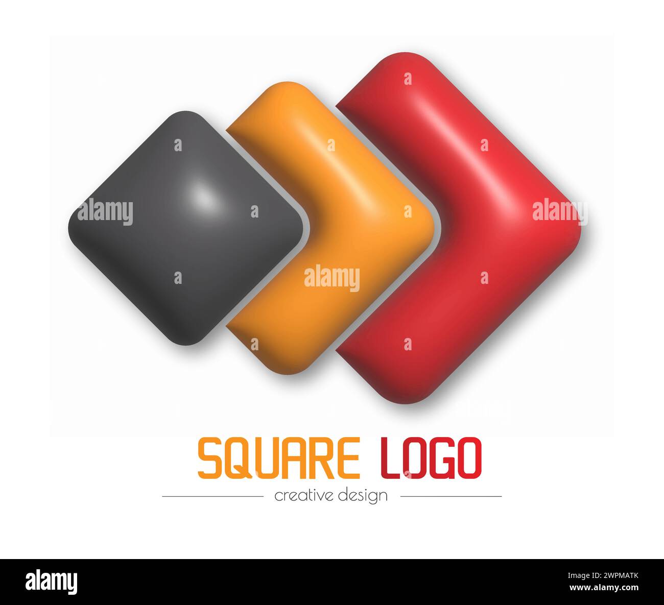 The 3D logo of the square. A template for a brand, sticker, sticker, or ...