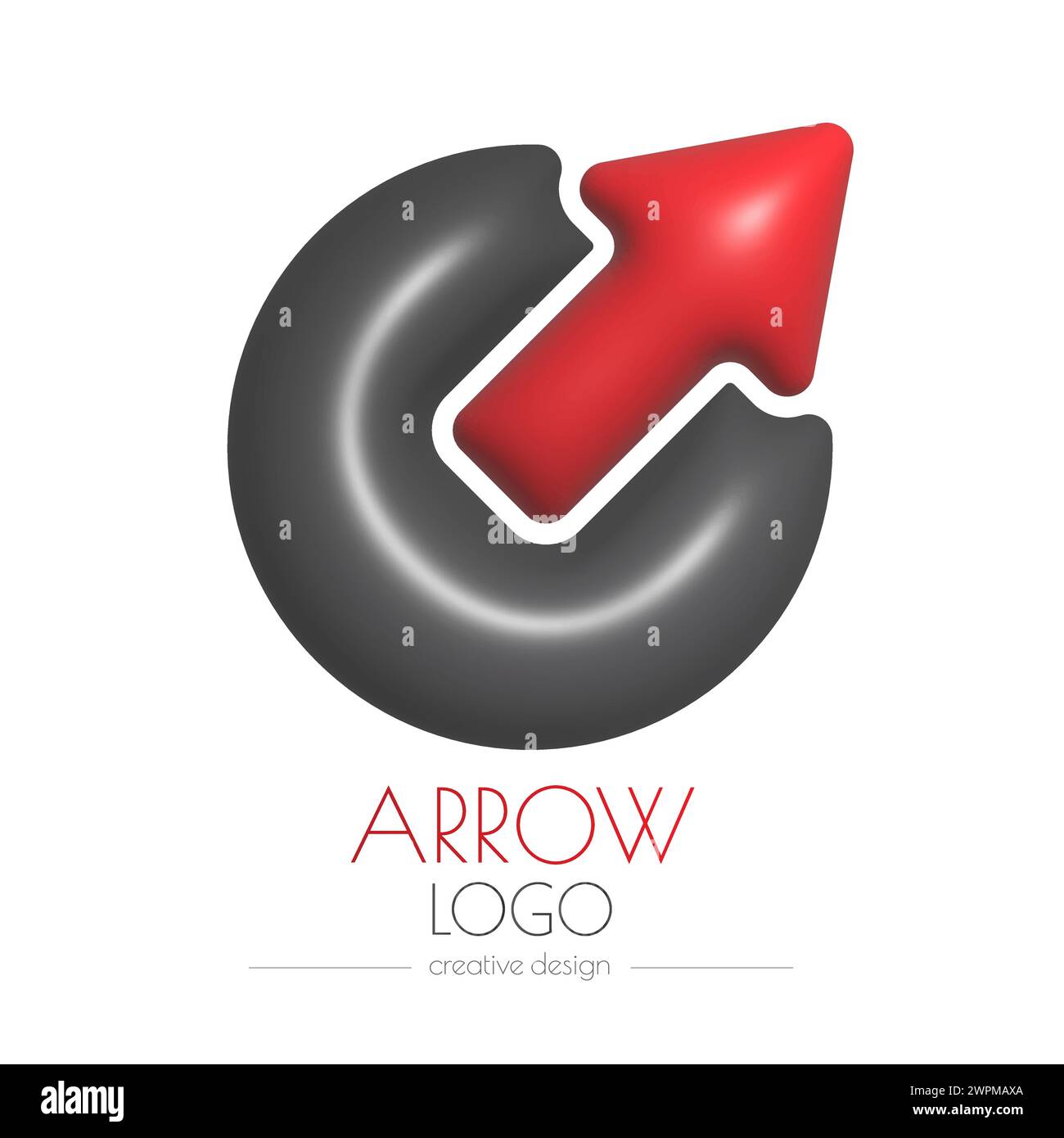 3d arrow logo. A template for a brand, ID, sticker, sticker, or ...