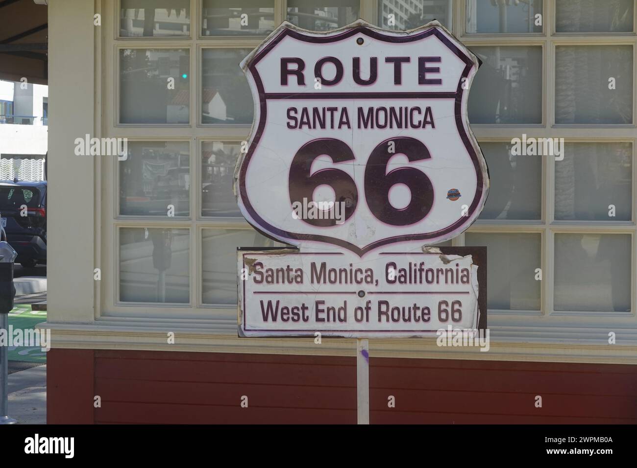 Route 66 sign Santa Monica, California, USA Stock Photo - Alamy