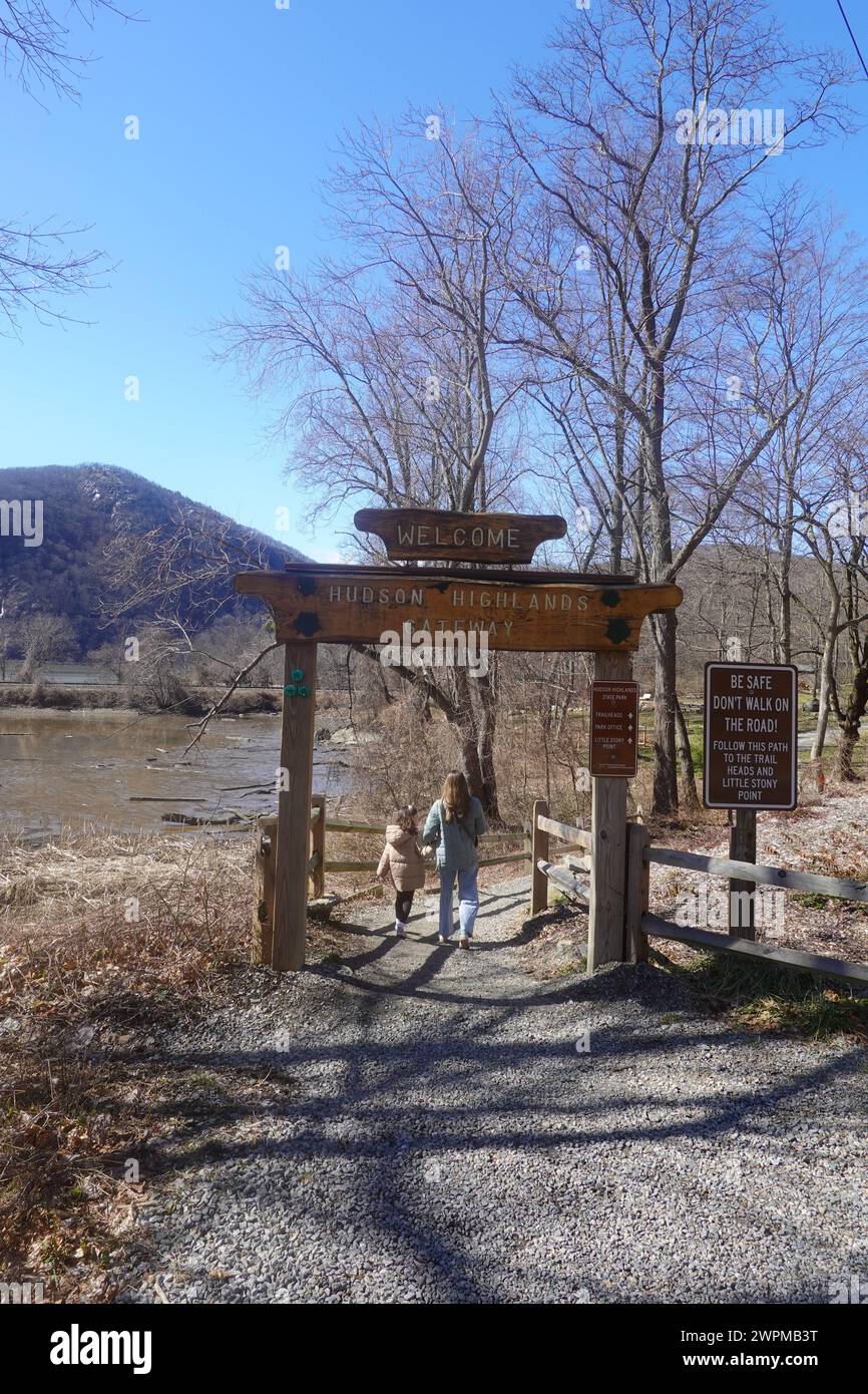 Entrance to the Hudson Highland Trails, near Cold Springs, New York ...