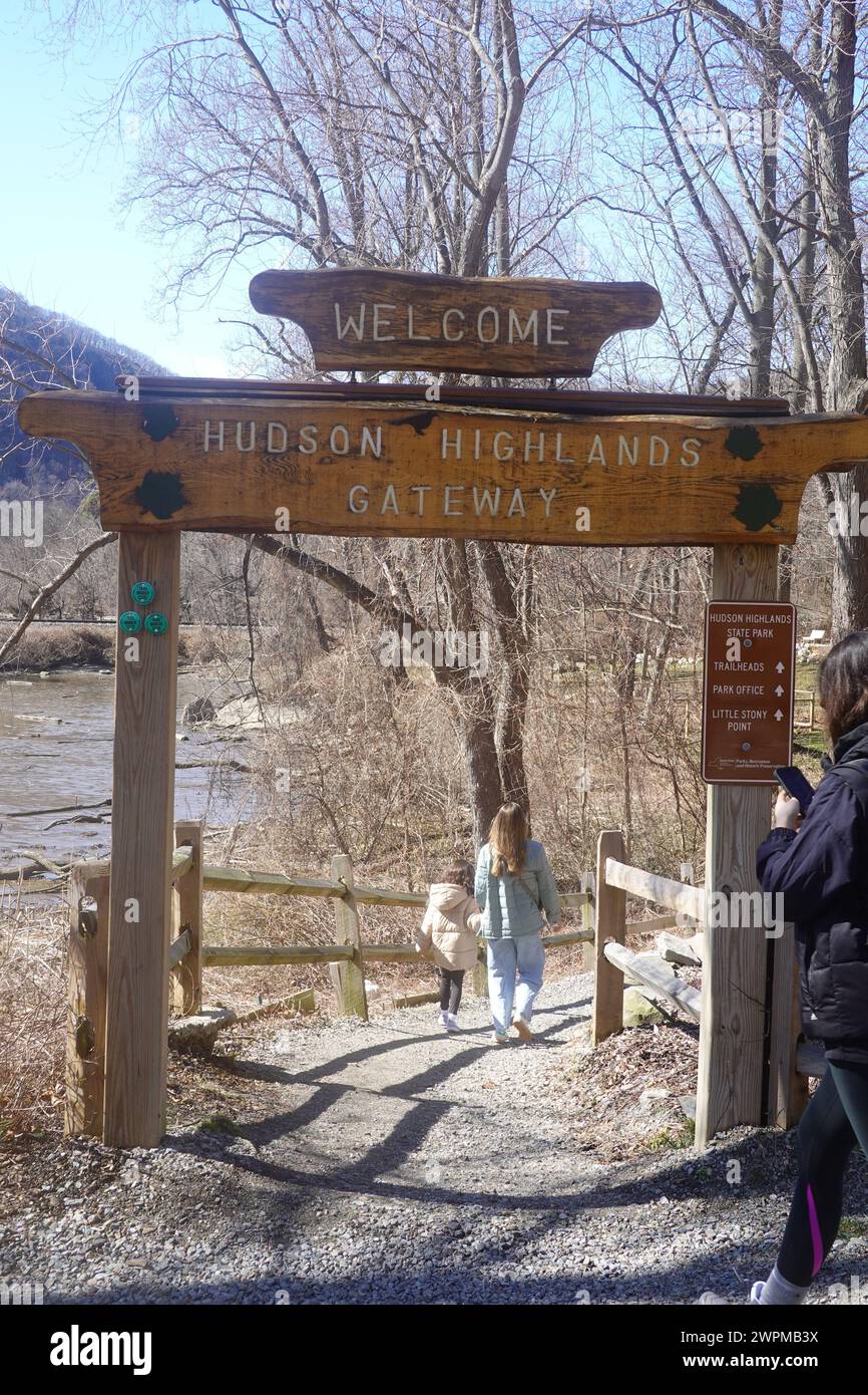 Entrance to the Hudson Highland Trails, near Cold Springs, New York ...