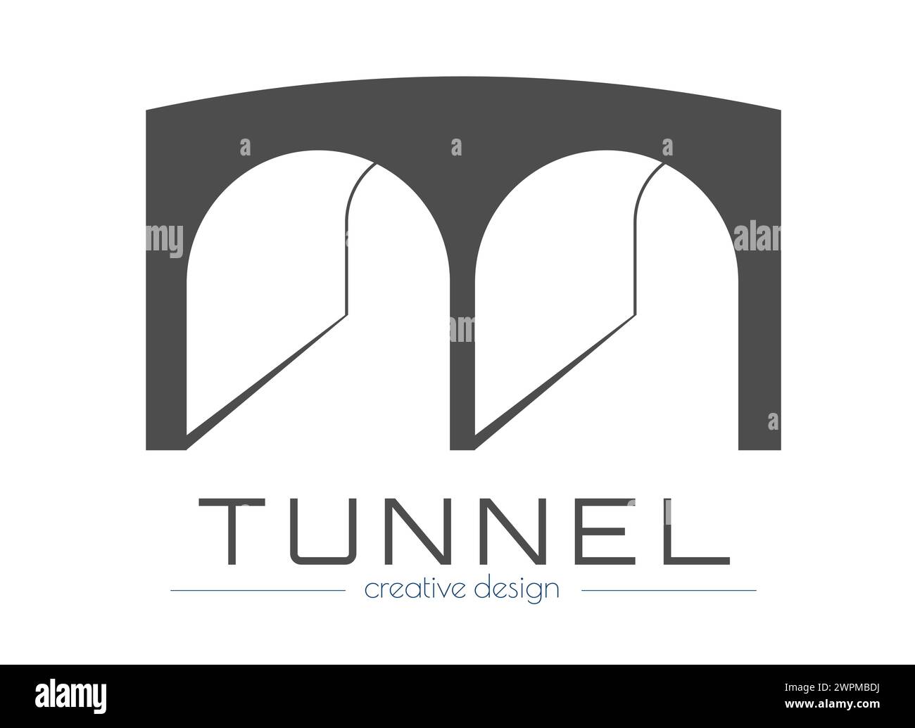 The tunnel icon. Sample logo, information board, object designation ...