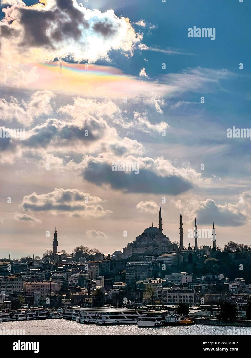 Rare sky phenomenon with colorful clouds seen in Istanbul, above the ...