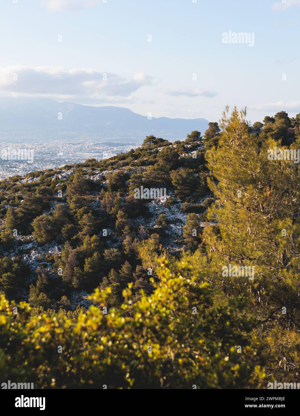 Hymettus mountain landscape, hiking in Athens, Hymettos mountain range ...