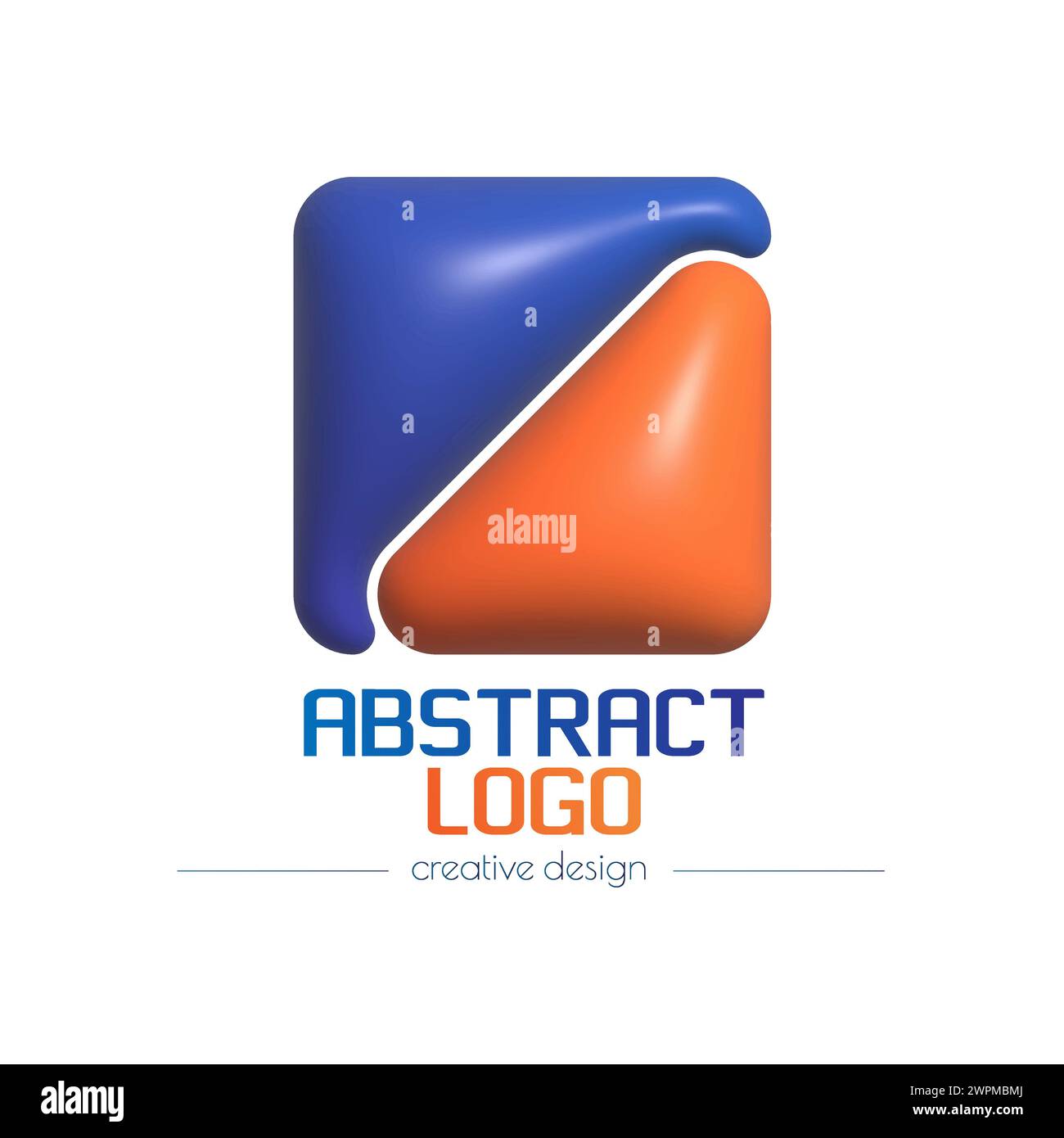 Abstract 3d logo. A template for a brand, ID, sticker, sticker, or ...