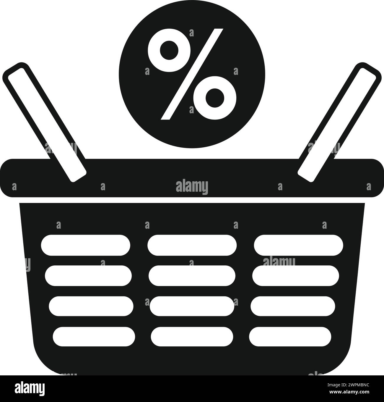 Sale market basket icon simple vector. Shop promotion image ...