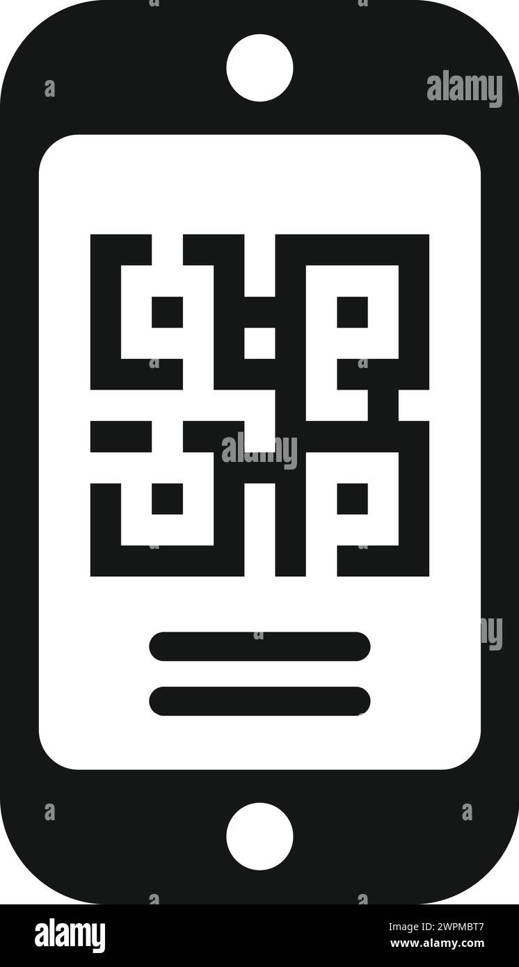 Scan phone qr code icon simple vector. Elegant card promo. Image store ...