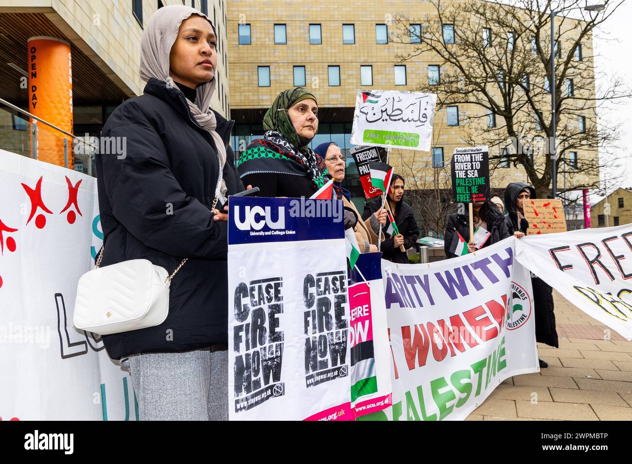 Bradford, UK, 08 March 2024, solidarity with the women of Palestine on ...