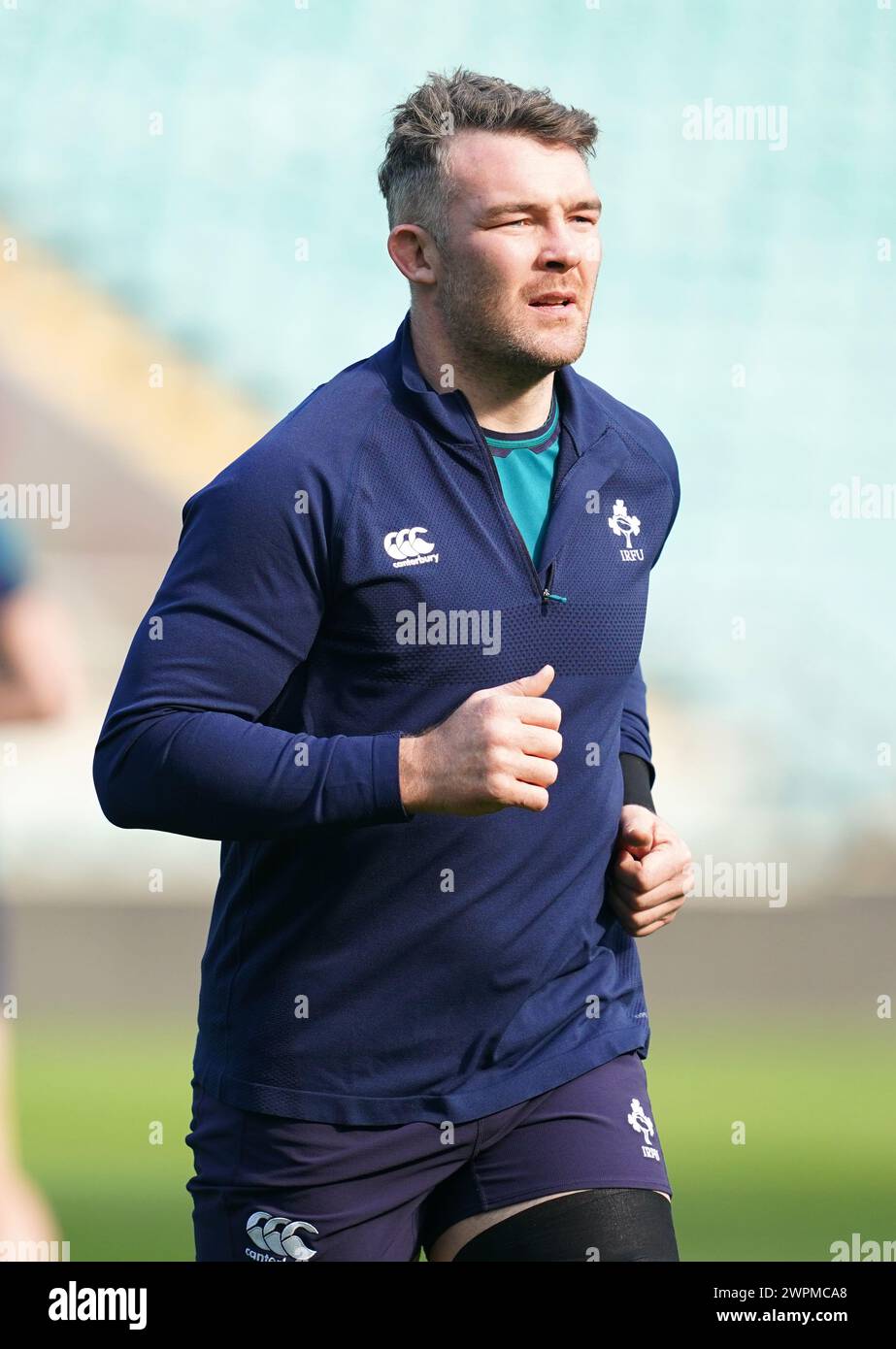 Ireland captain Peter O'Mahony during a team run at Twickenham Stadium ...