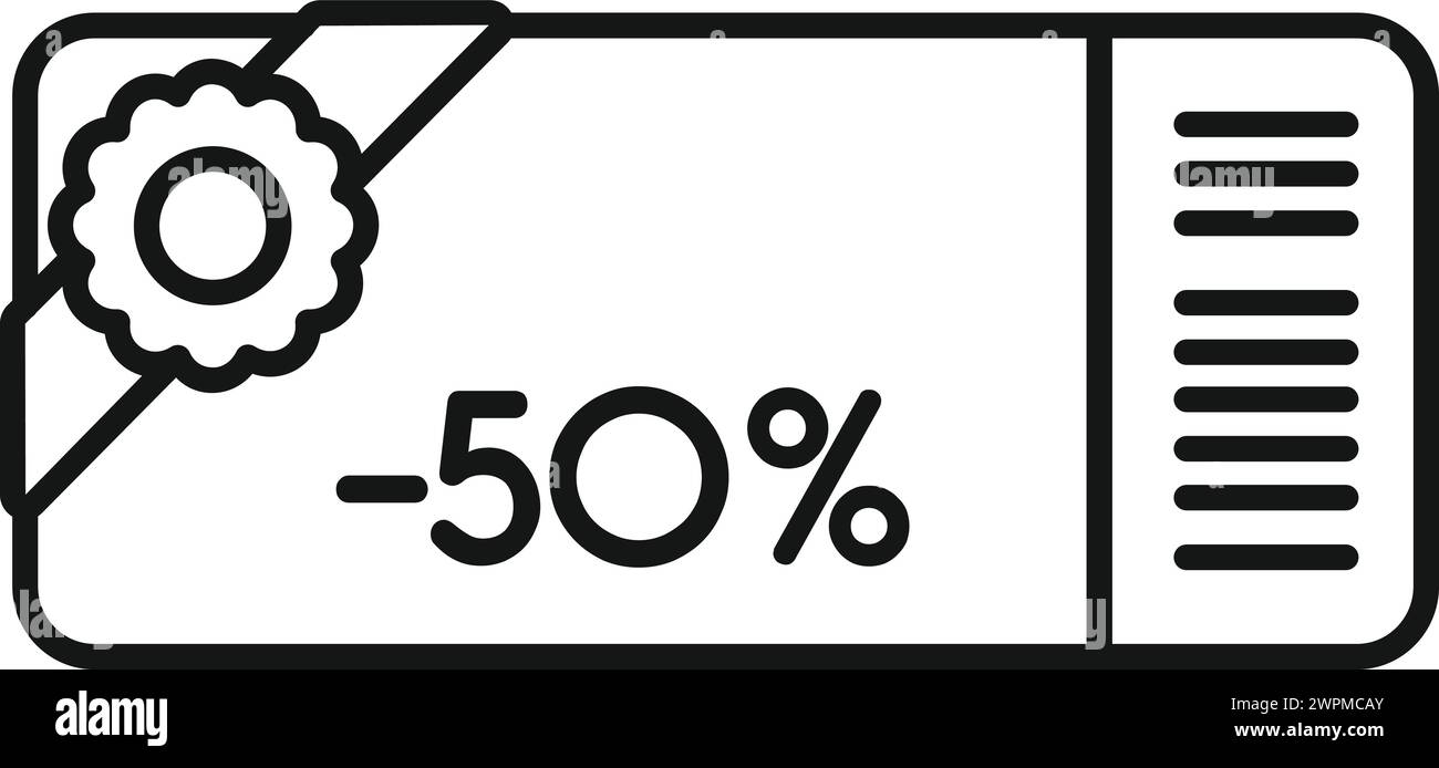 50 percent coupon icon outline vector. Rate holiday. Certificate card ...