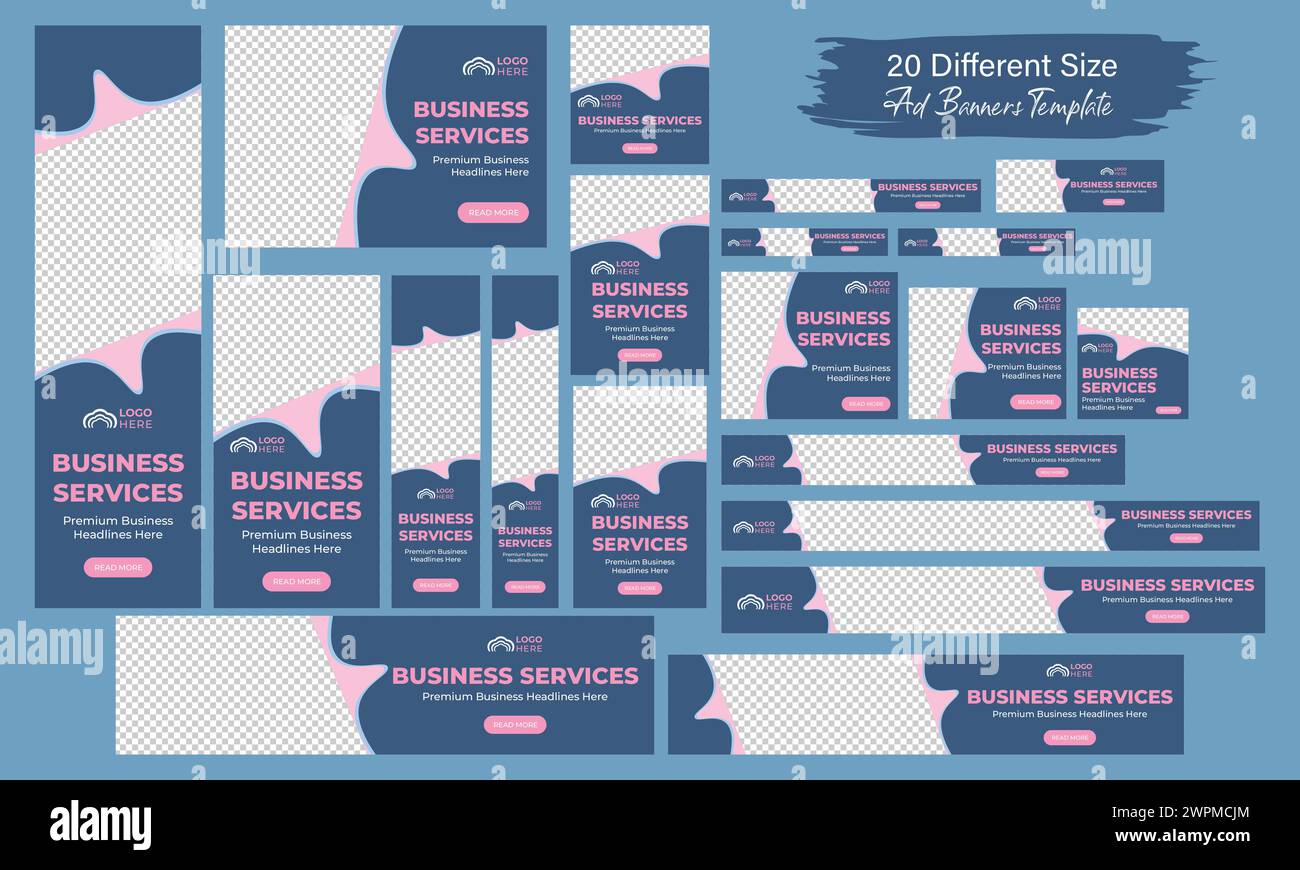 Modern web header banner template. horizontal and vertical web ads banner set. Gradient abstract ...