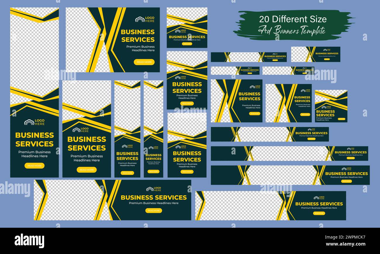 Modern web header banner template. horizontal and vertical web ads banner set. Gradient abstract ...