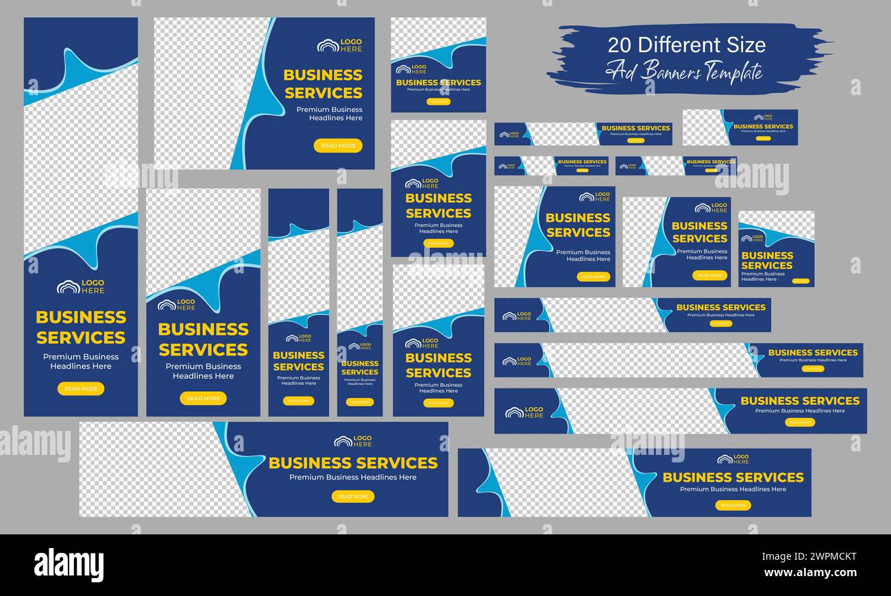 Modern web header banner template. horizontal and vertical web ads ...