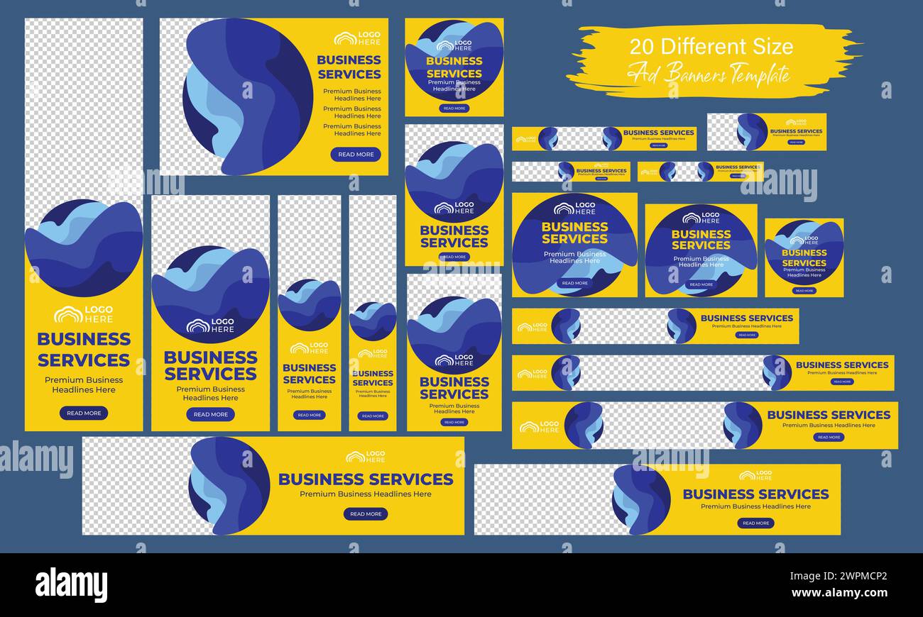 Modern web header banner template. horizontal and vertical web ads banner set. Gradient abstract ...