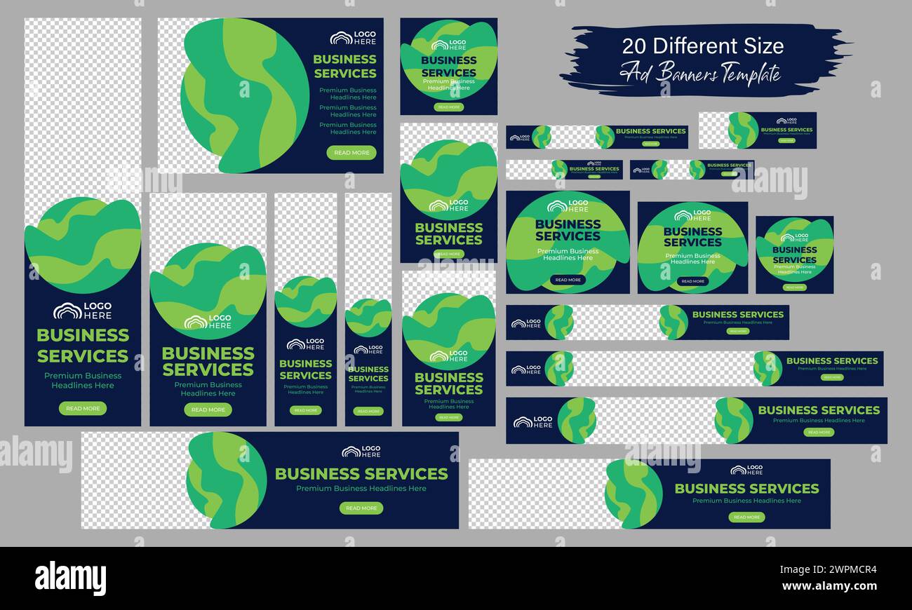 Modern web header banner template. horizontal and vertical web ads banner set. Gradient abstract ...