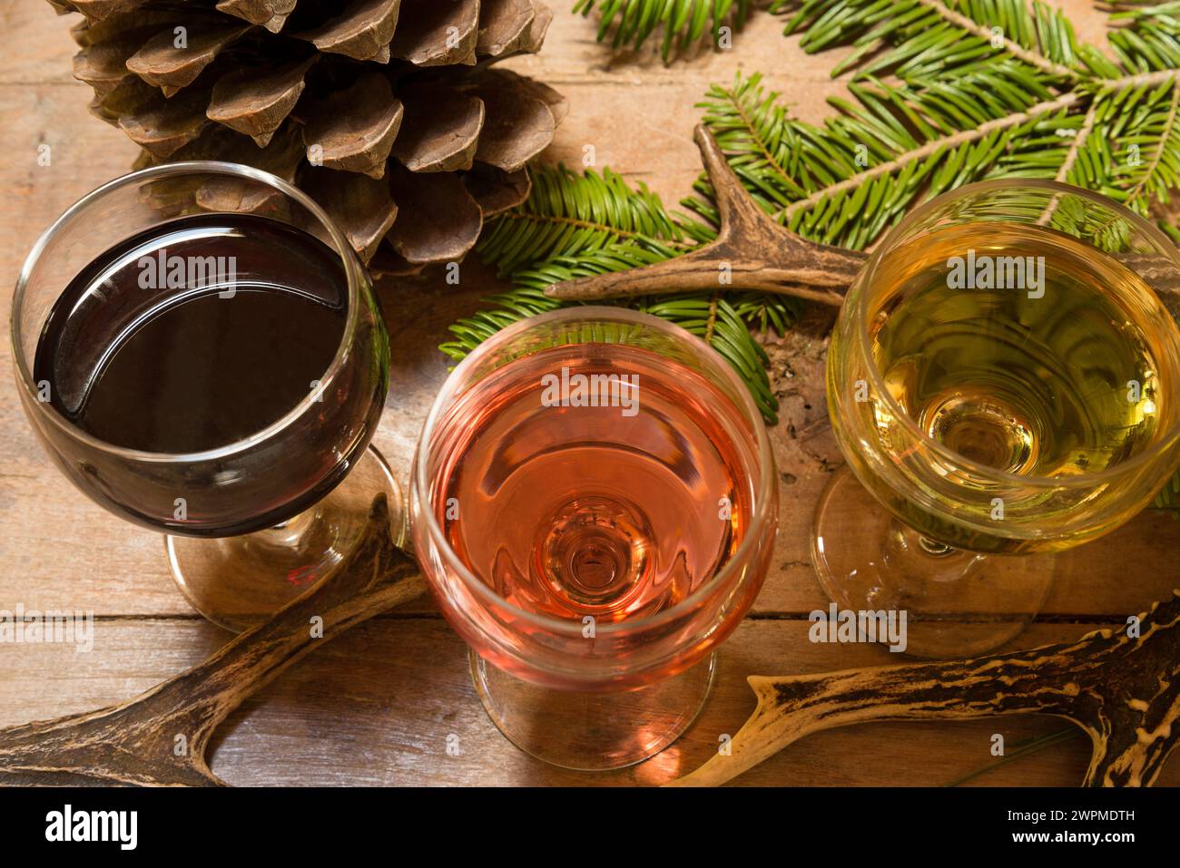 three glasses of wine Stock Photo - Alamy