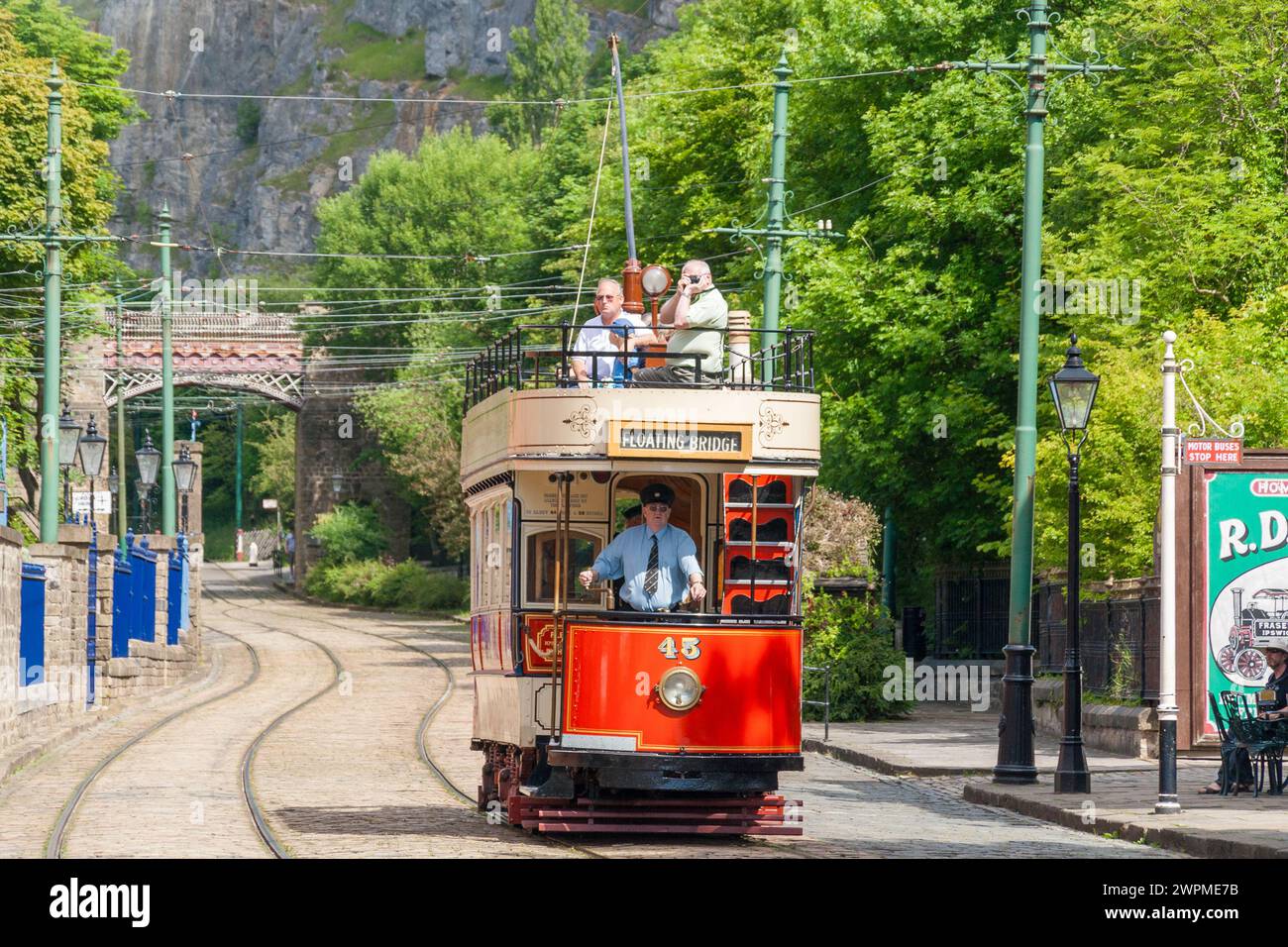 Trams at the Crich Tramway museum Derbyshire Stock Photo - Alamy