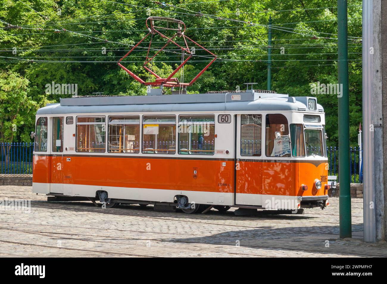 A former East Berlin tram at the Crich Tramway museum Derbyshire Stock ...